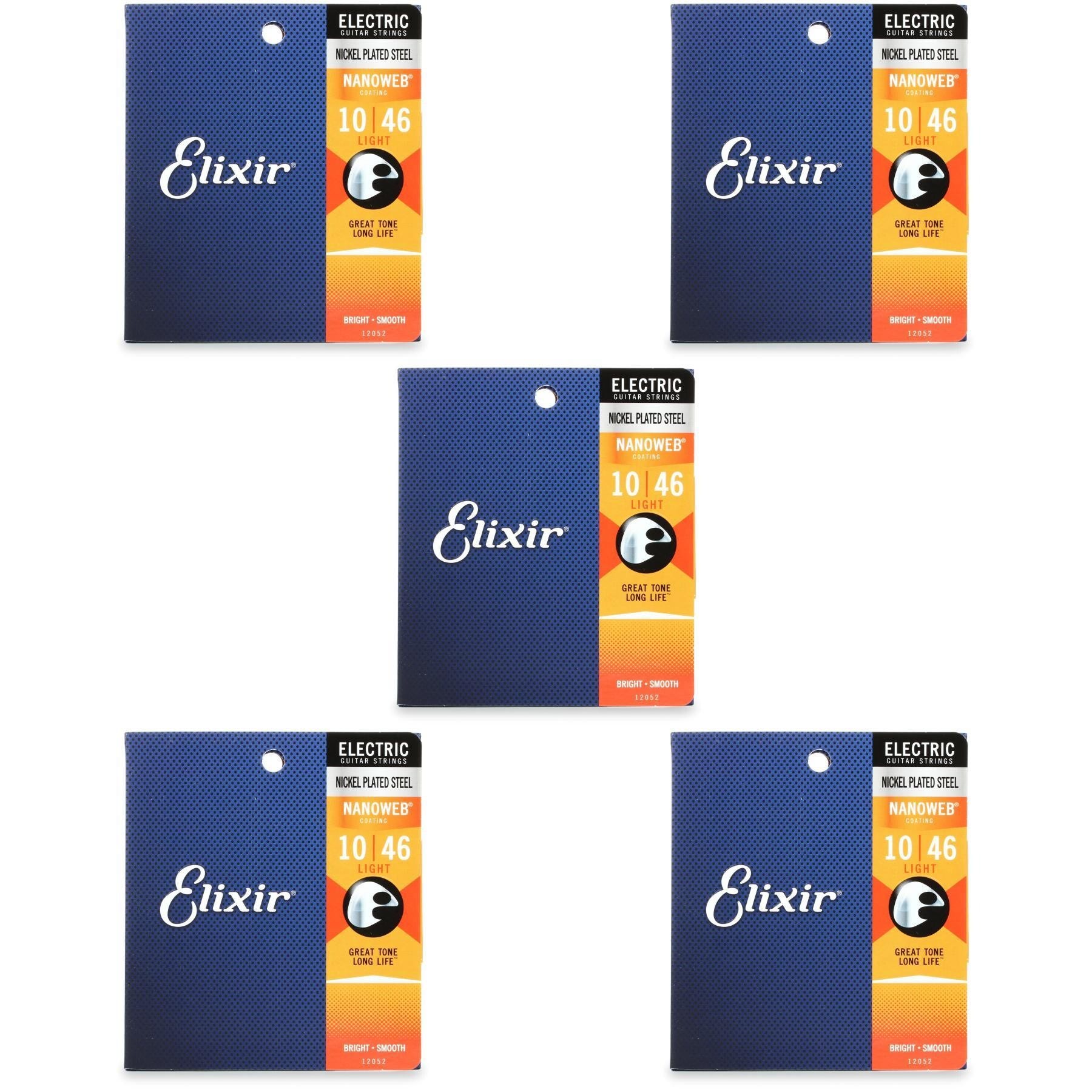Elixir Strings 12052 Nanoweb Electric Guitar Strings - .010-.046 Light ...