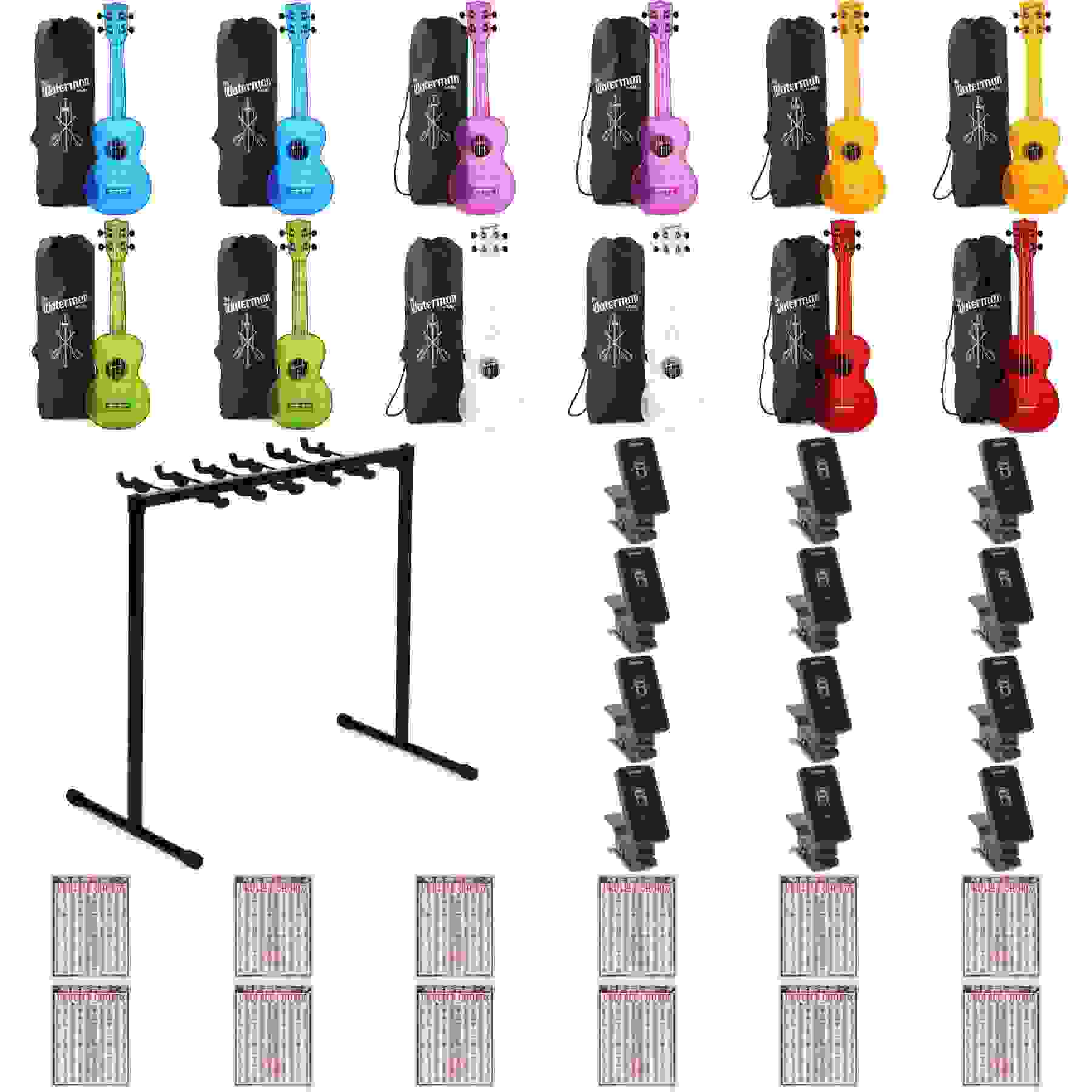 Kala Waterman Soprano Ukulele Classroom Bundle - Transparent Color ...