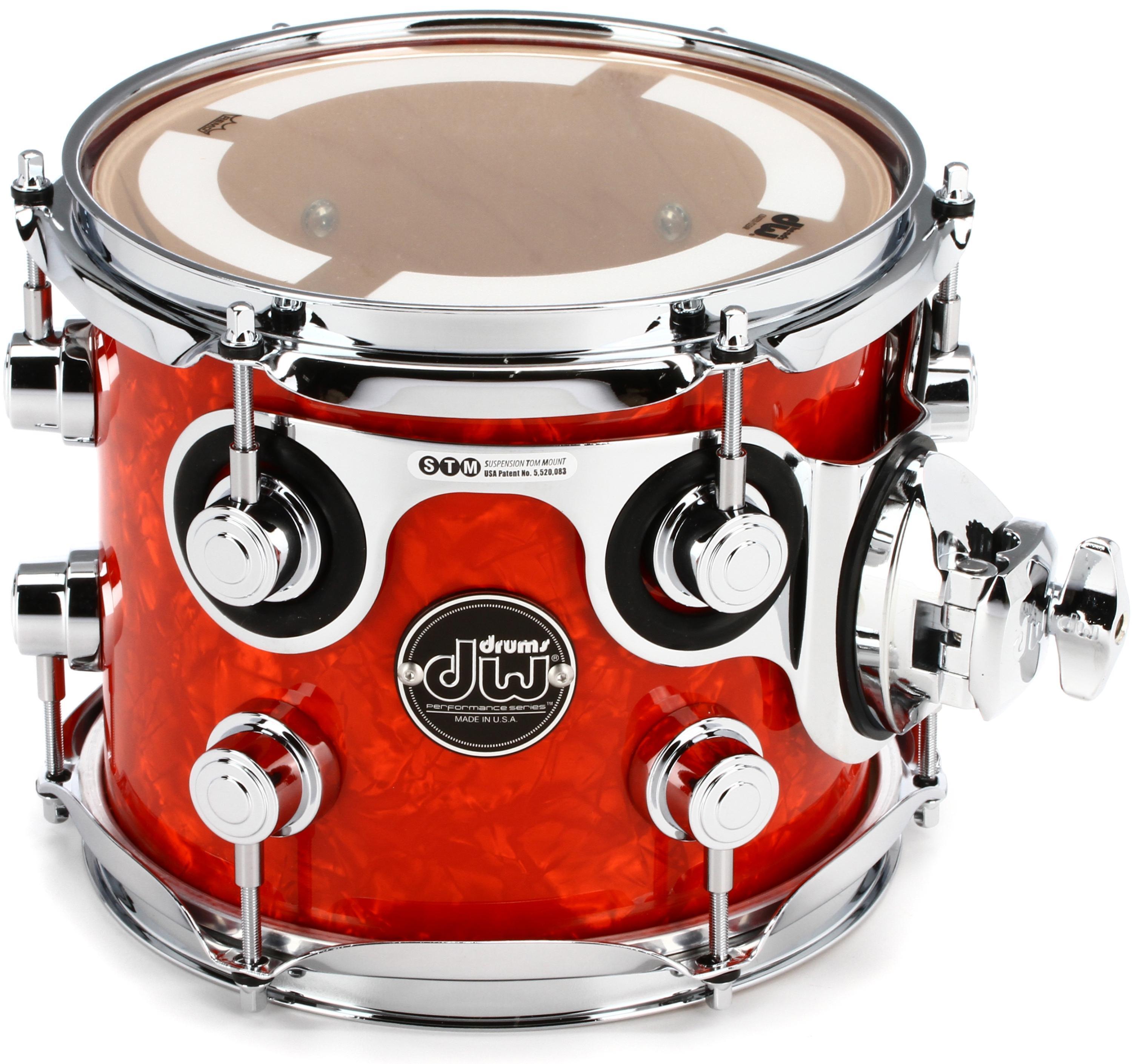 DW Performance Series Mounted Tom - 7 x 8 inch - Tangerine Marine ...