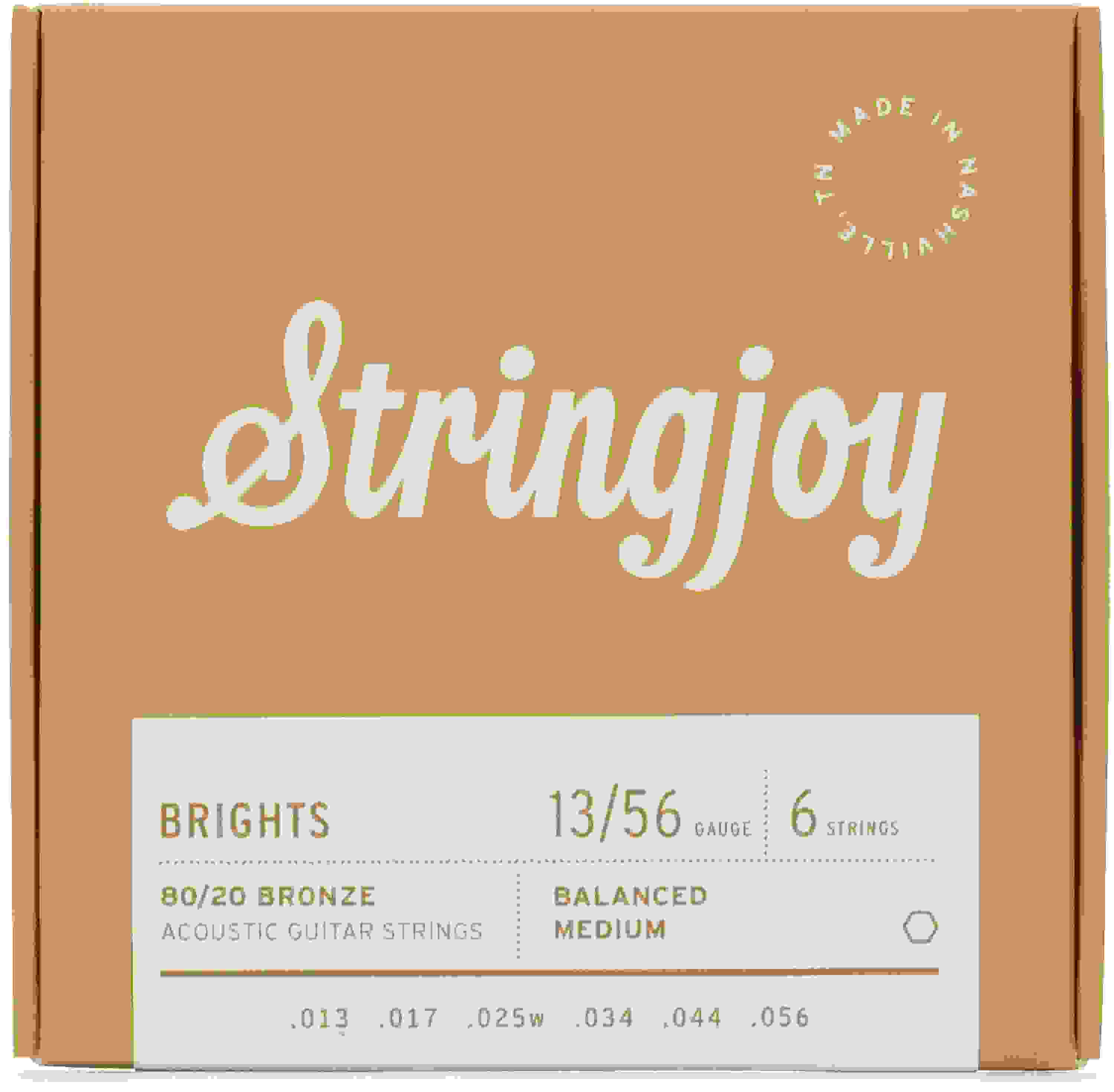Stringjoy Brights 80/20 Bronze Acoustic Guitar Strings - Medium Gauge ...