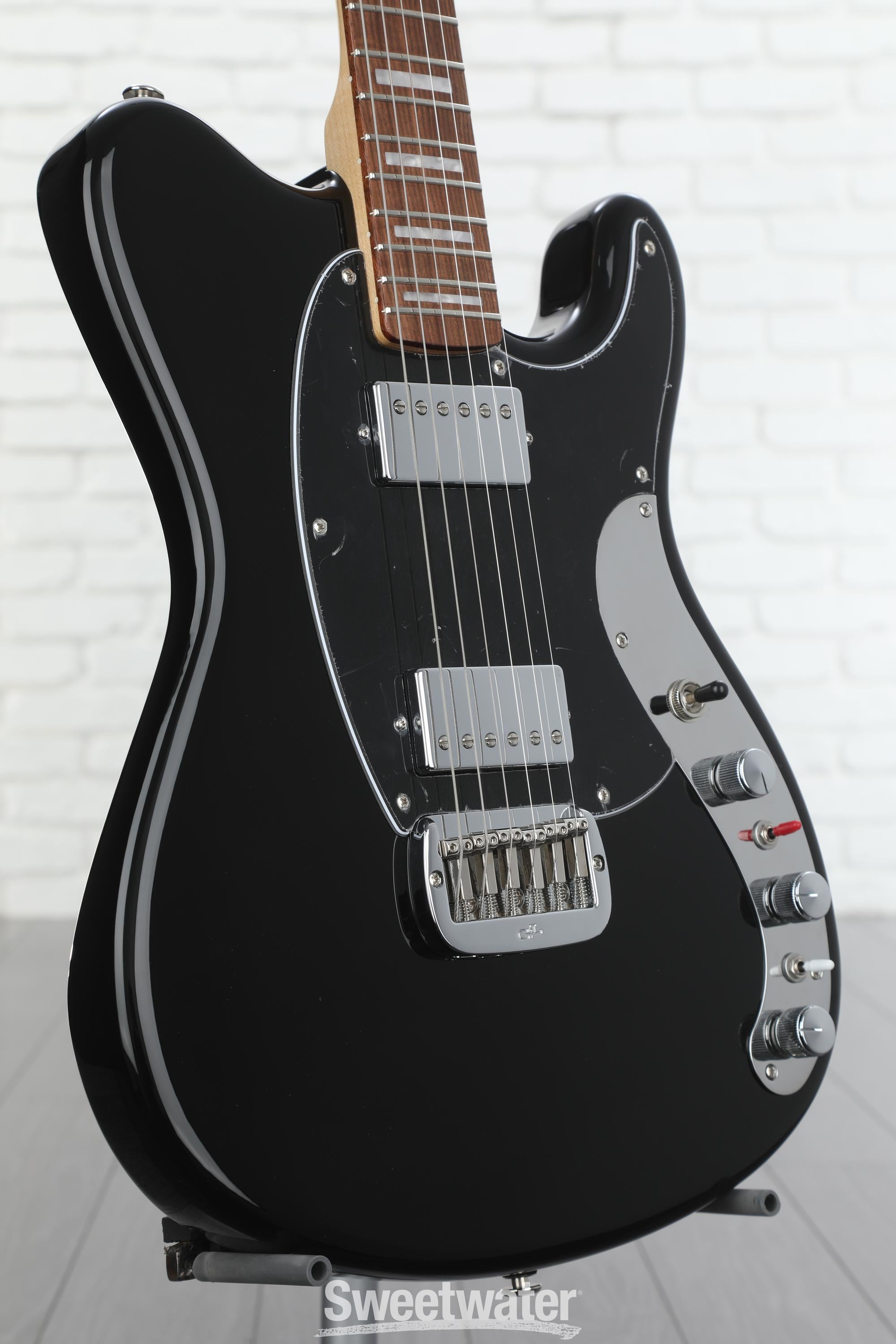 G&L CLF Research Espada HH Active Electric Guitar - Jet Black | Sweetwater