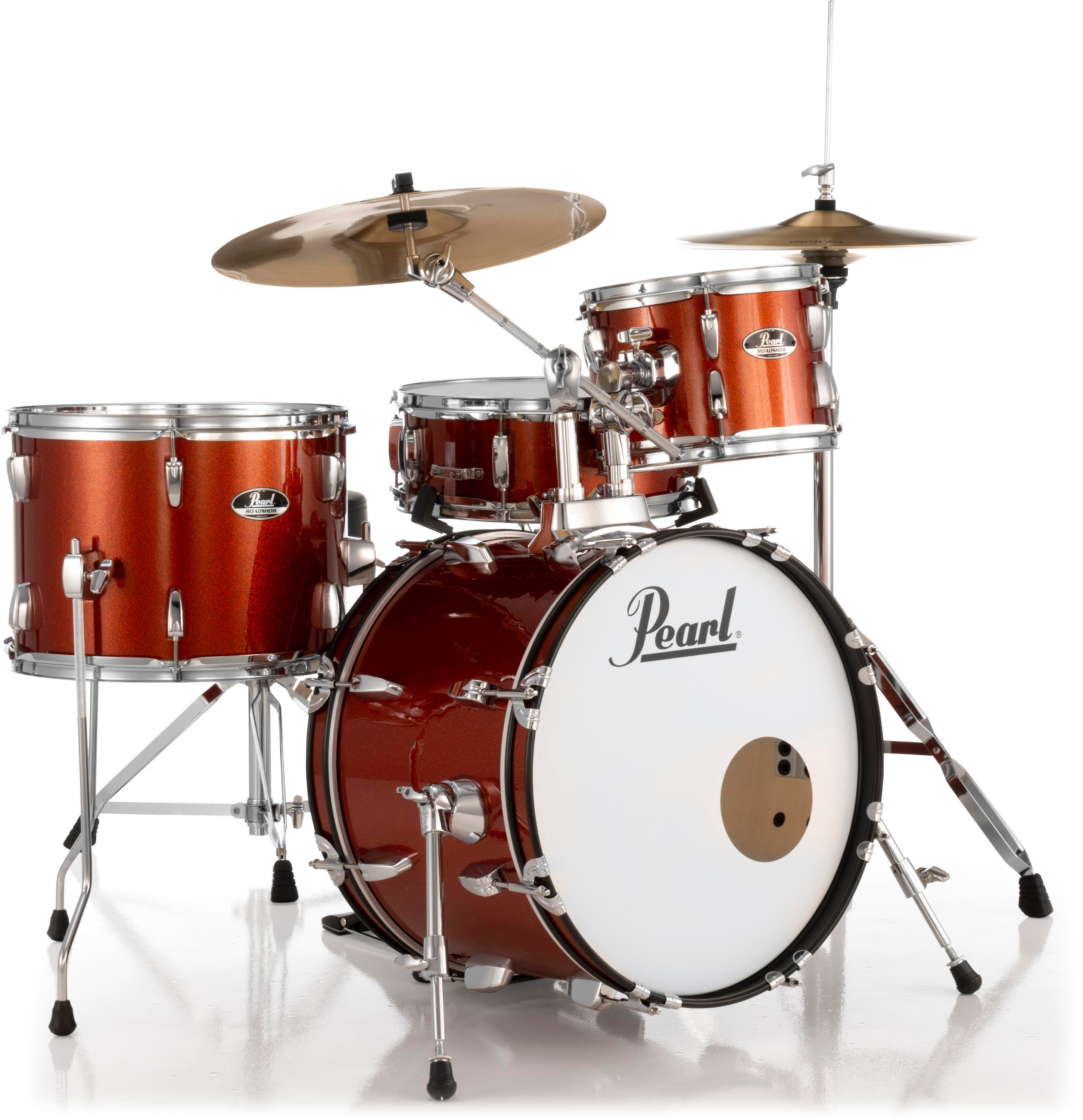Pearl Roadshow RS584C/C 4-piece Complete Drum Set with Cymbals - Burnt ...