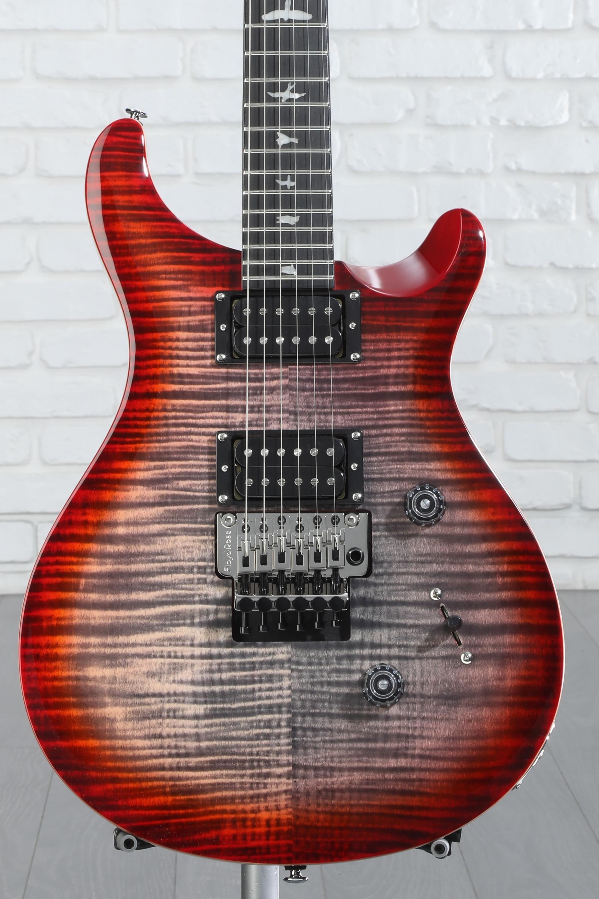PRS SE Custom 24 Floyd Electric Guitar - Charcoal Cherry Burst | Sweetwater