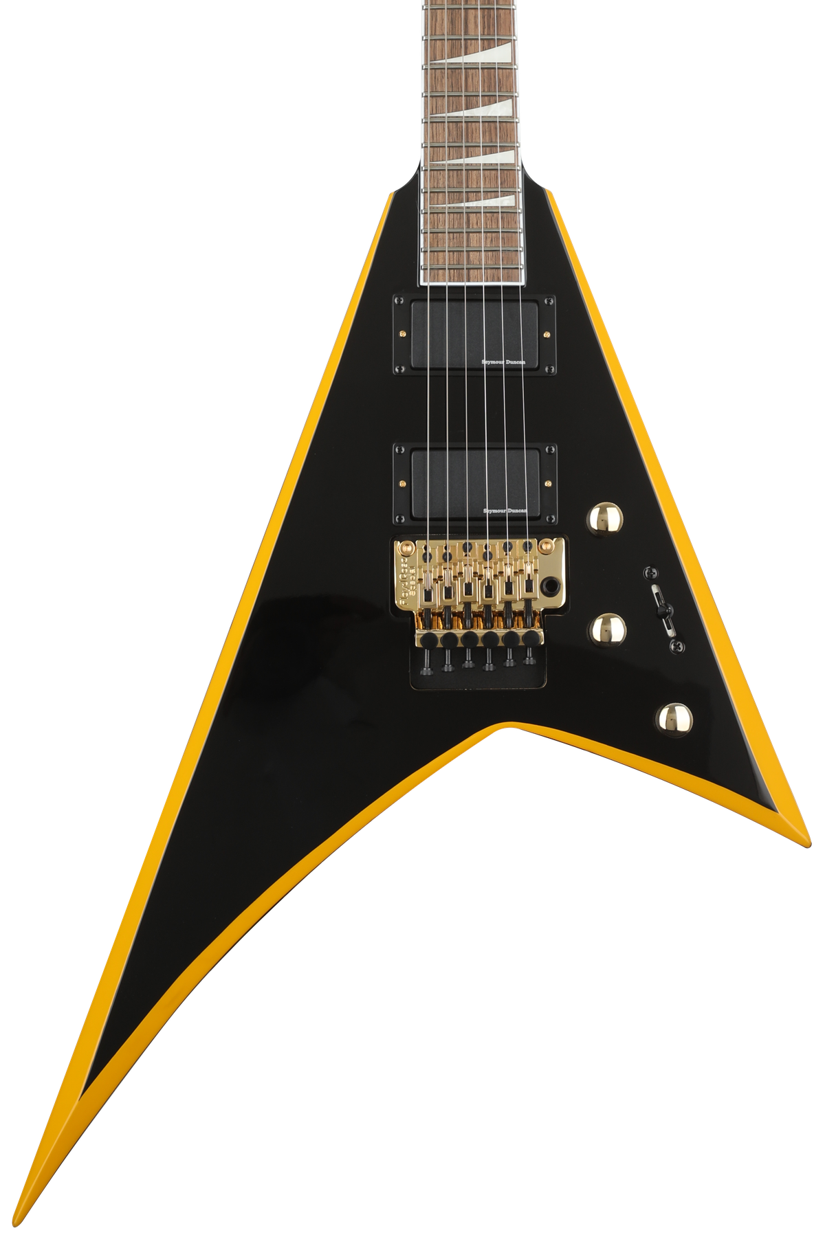 Jackson X Series Rhoads RRX24 - Black with Yellow Bevels | Sweetwater