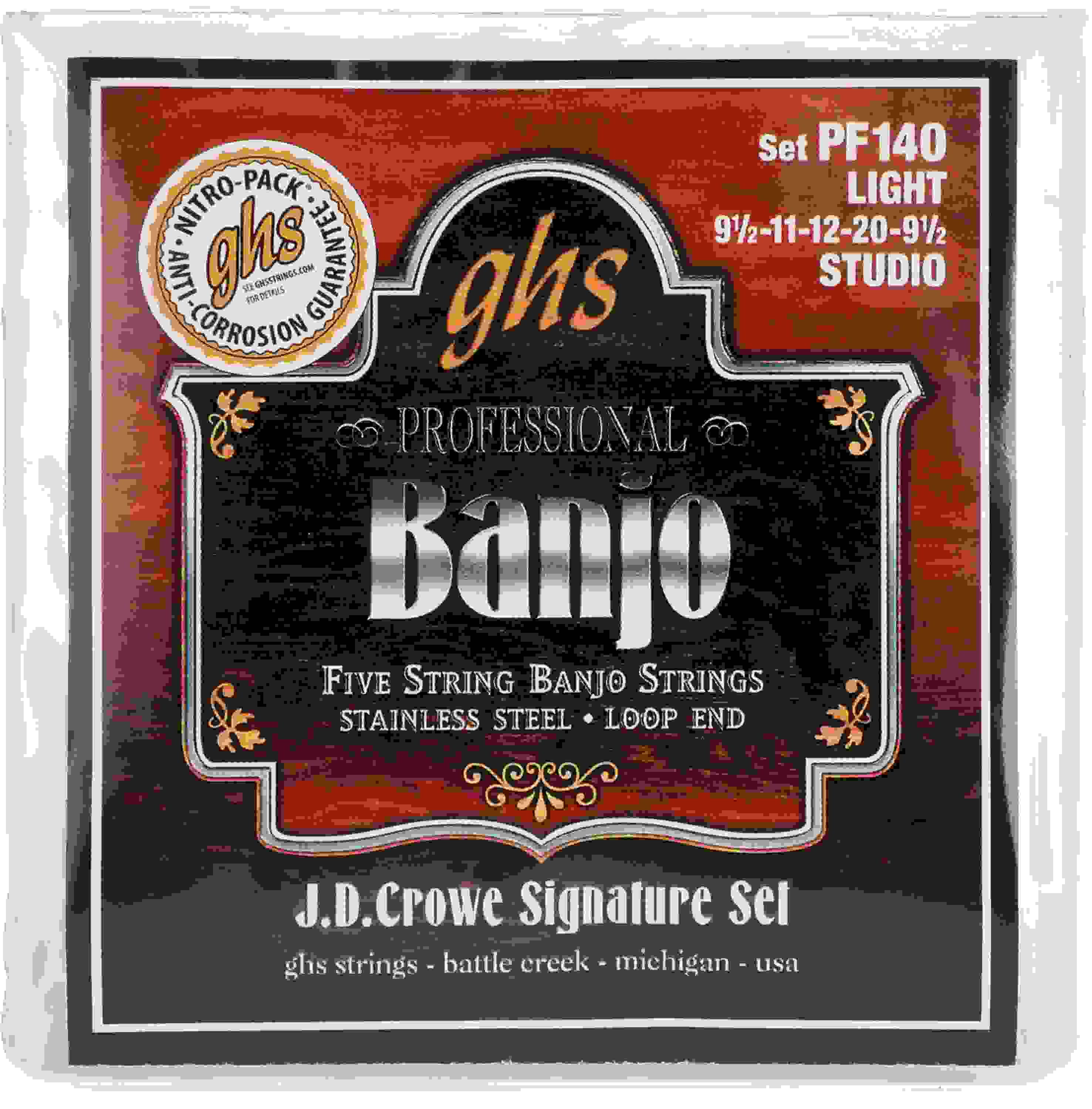 GHS J.D. Crowe Signature Banjo String Set - .095-.020, Studio Light | Sweetwater