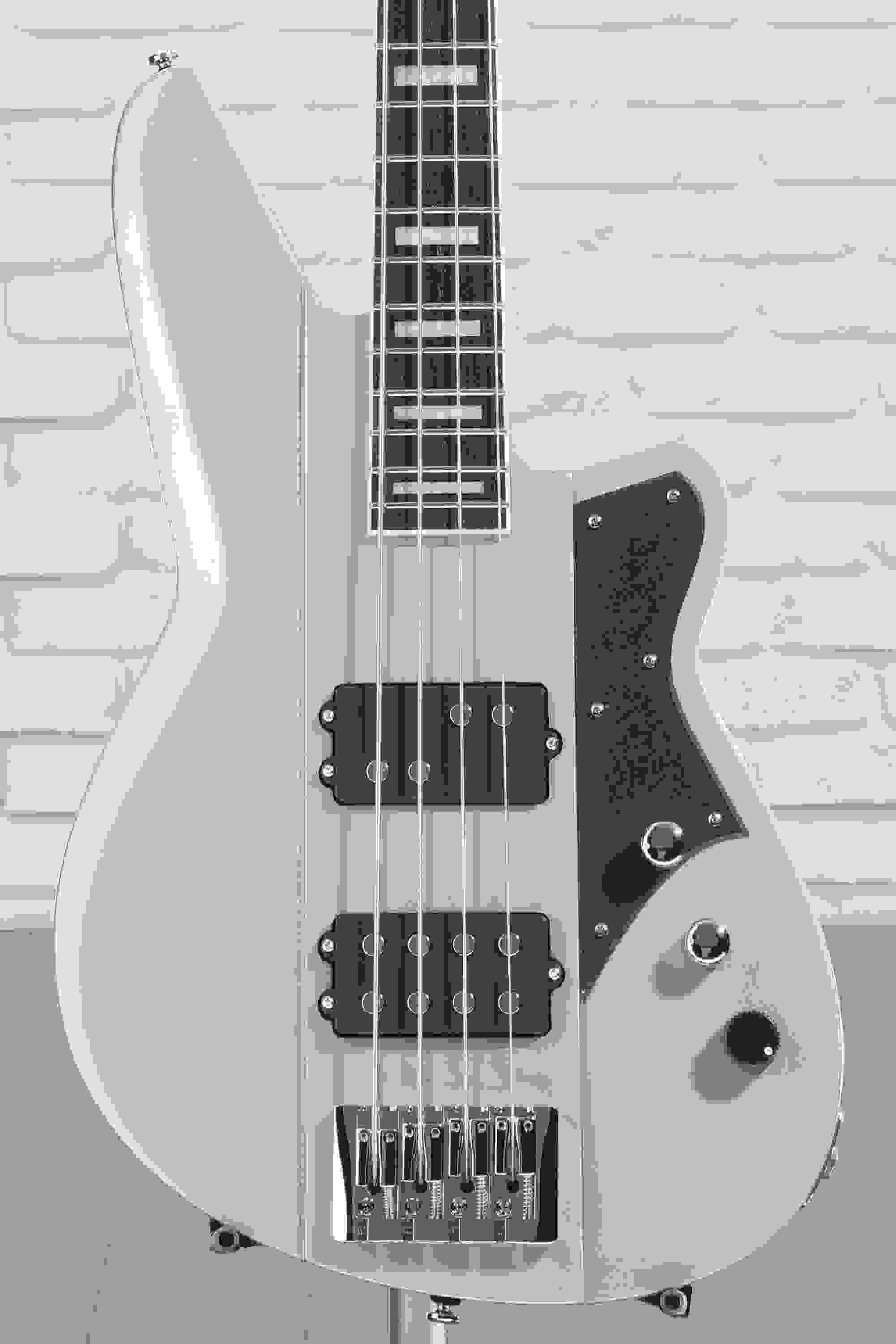 Reverend Thundergun Bass Guitar - Metallic Silver Freeze | Sweetwater