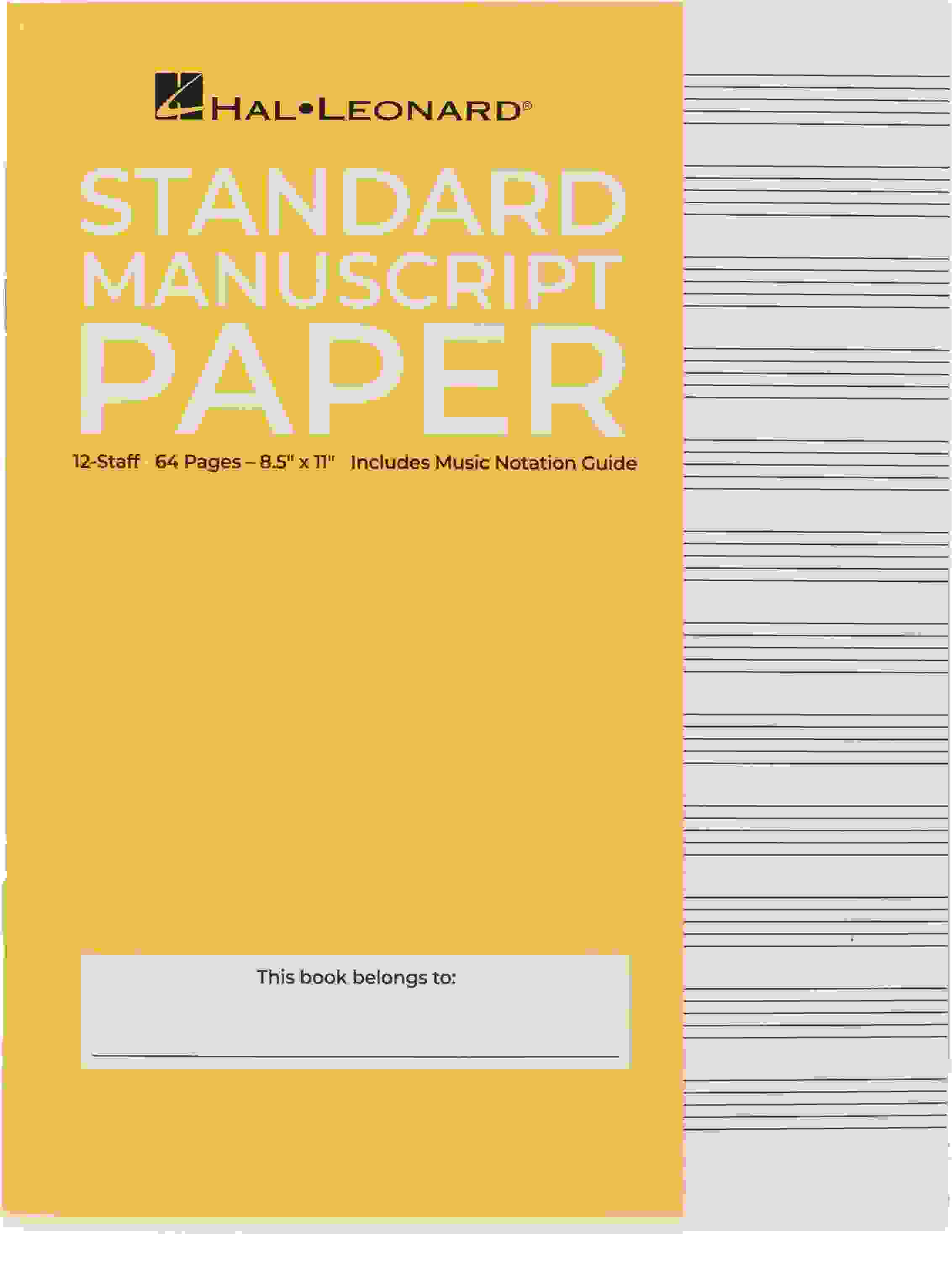 Hal Leonard Standard Wire-bound Manuscript Paper - Yellow | Sweetwater