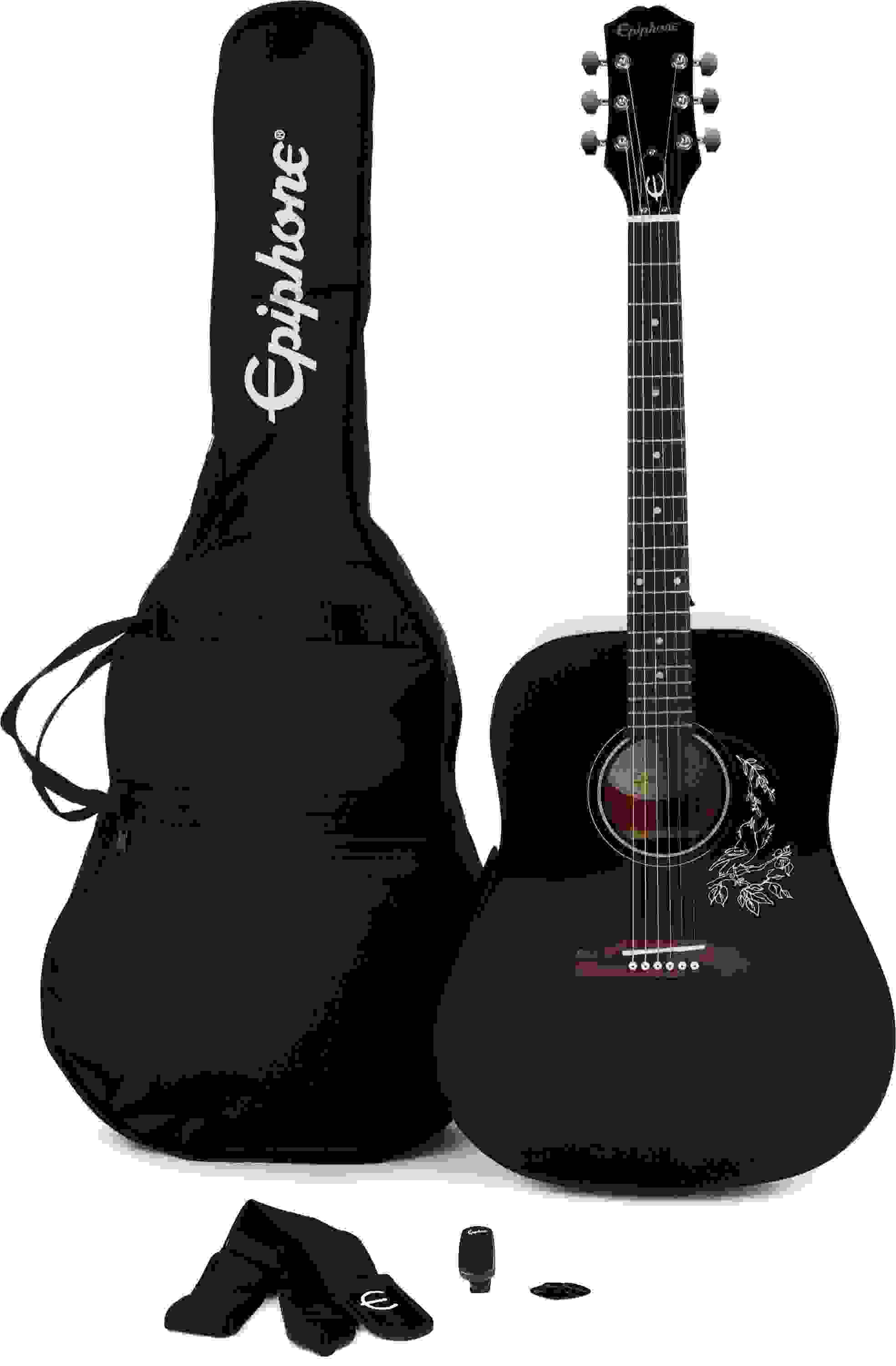 Epiphone Starling Acoustic Guitar Starter Pack - Ebony | Sweetwater