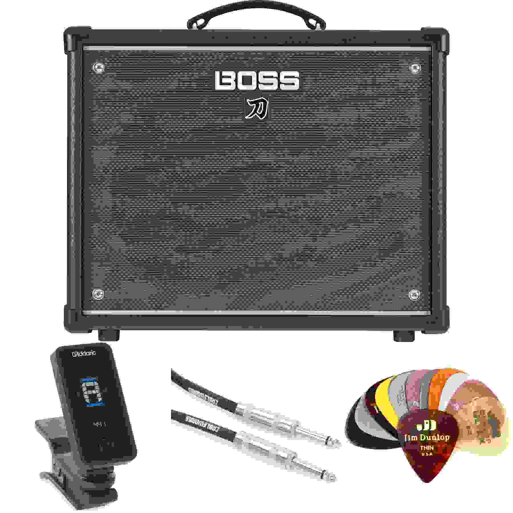 Boss Katana-50 EX Gen 3 50-watt 1 x 12-inch Combo Amplifier Essentials Bundle | Sweetwater