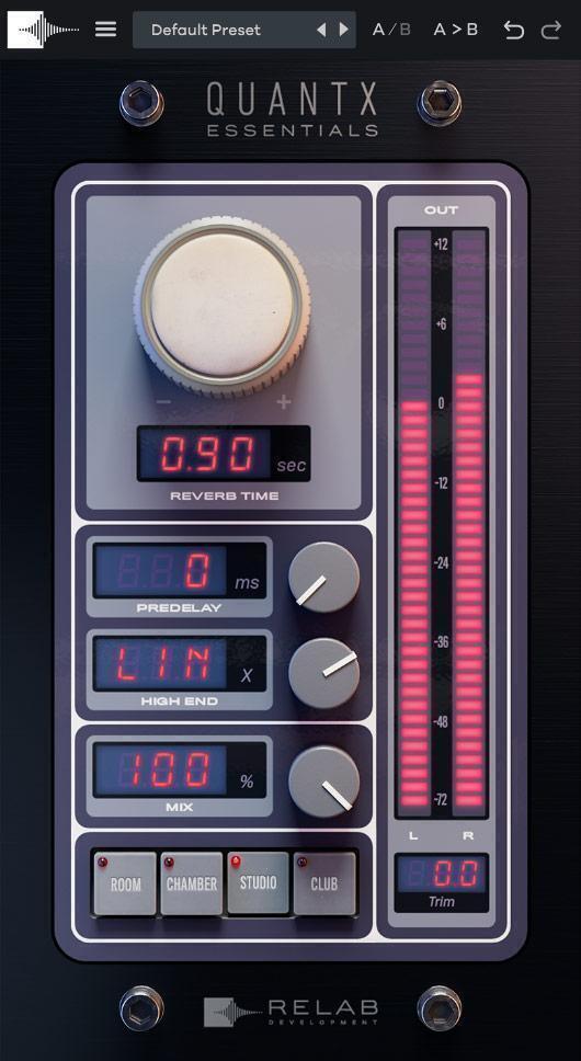 Relab Development QuantX Essentials Reverb Plug-in | Sweetwater