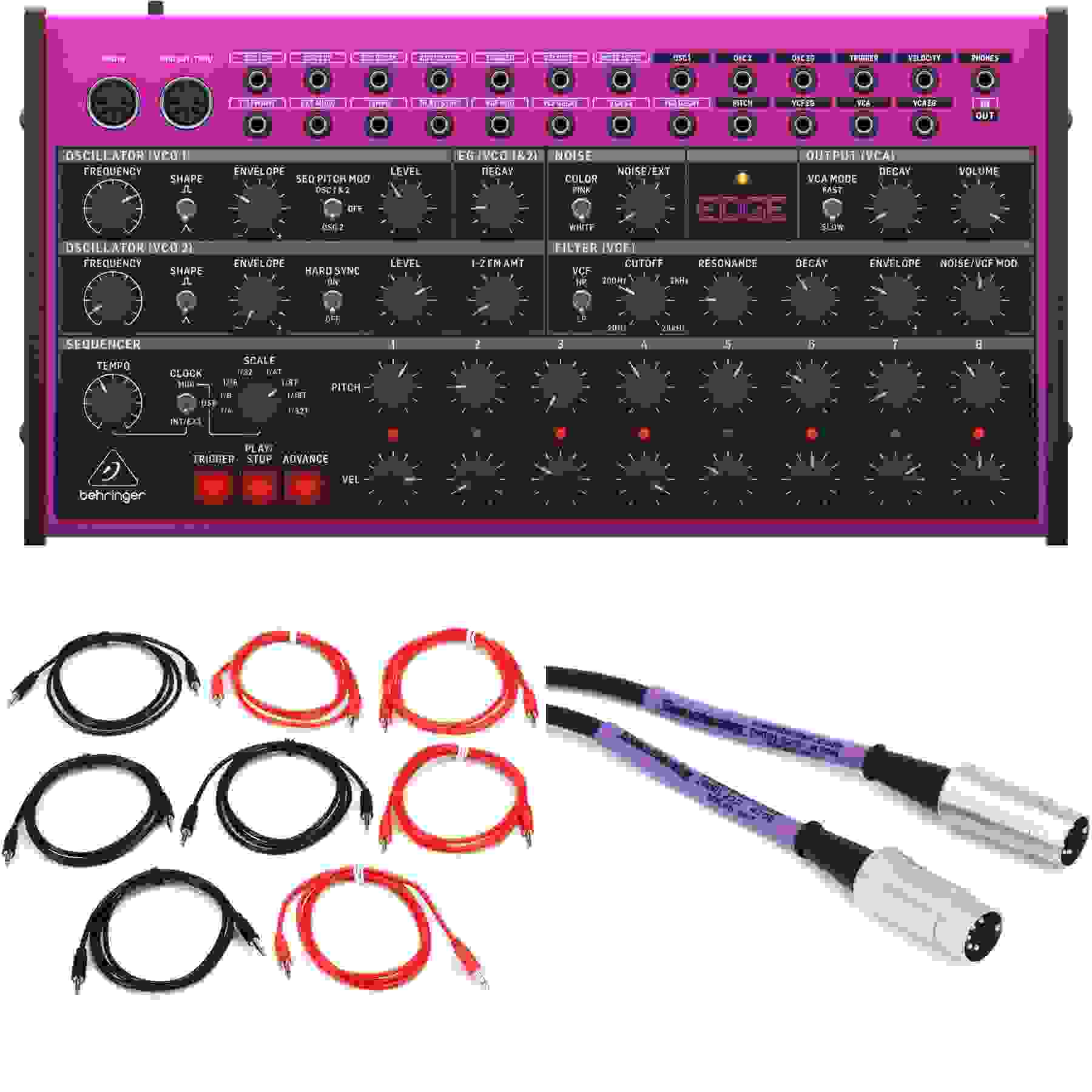 Behringer Edge Semi-modular Analog Percussion Synthesizer with Cables ...