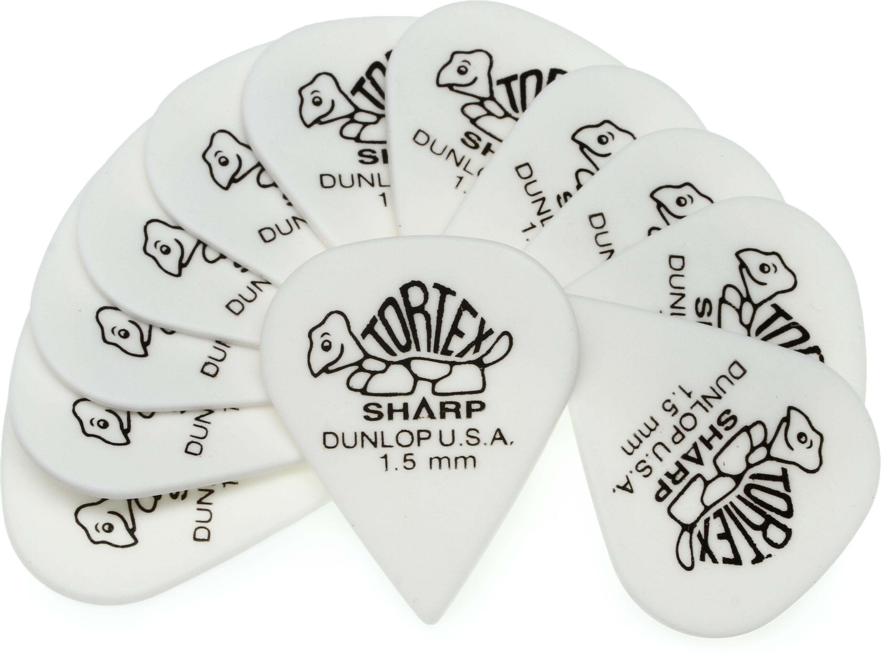 Dunlop 412P150 Tortex Sharp Guitar Picks - 1.50mm White (12-pack ...