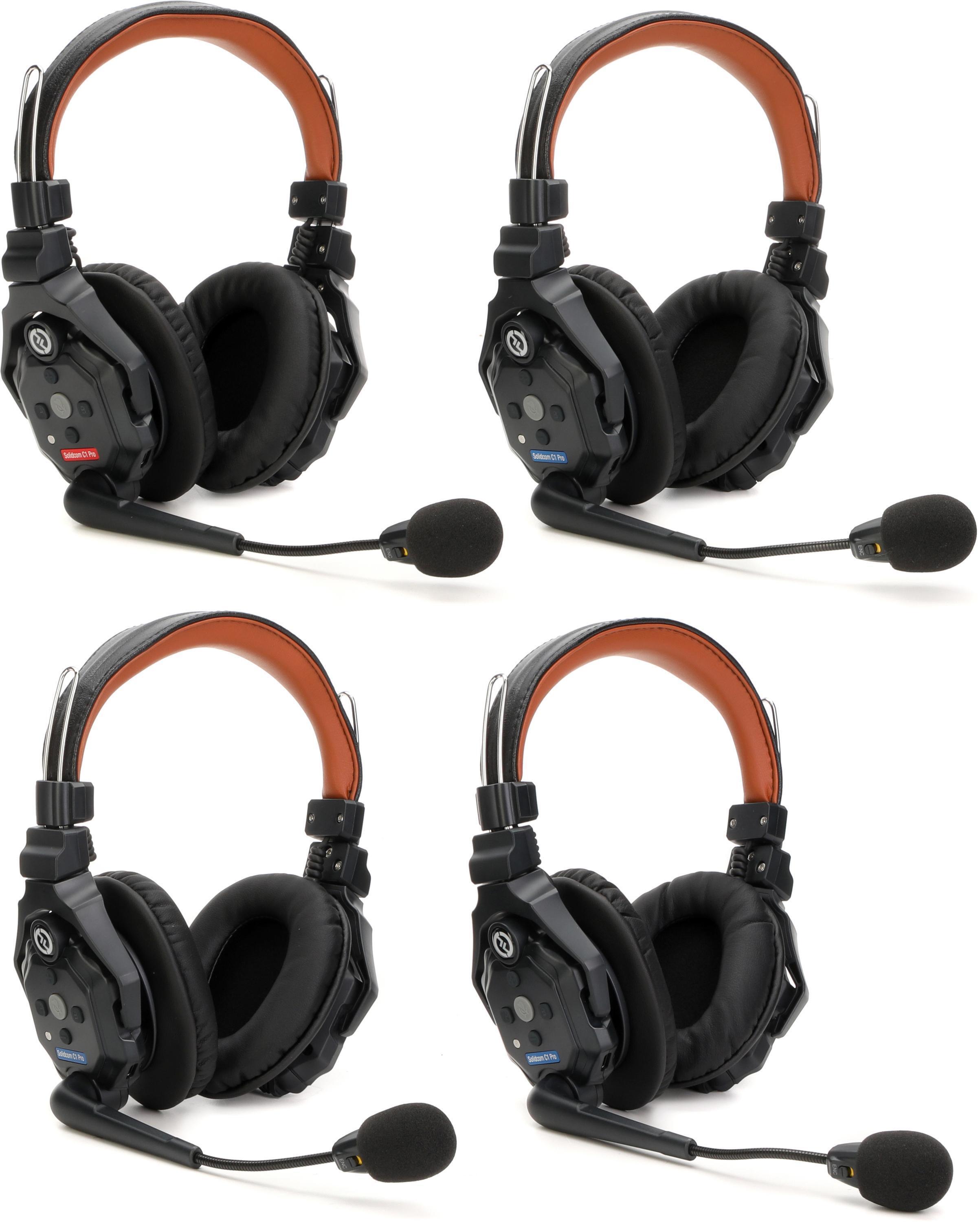 Hollyland Solidcom C1 Pro Wireless Intercom System - 4 Double-ear Headsets | Sweetwater