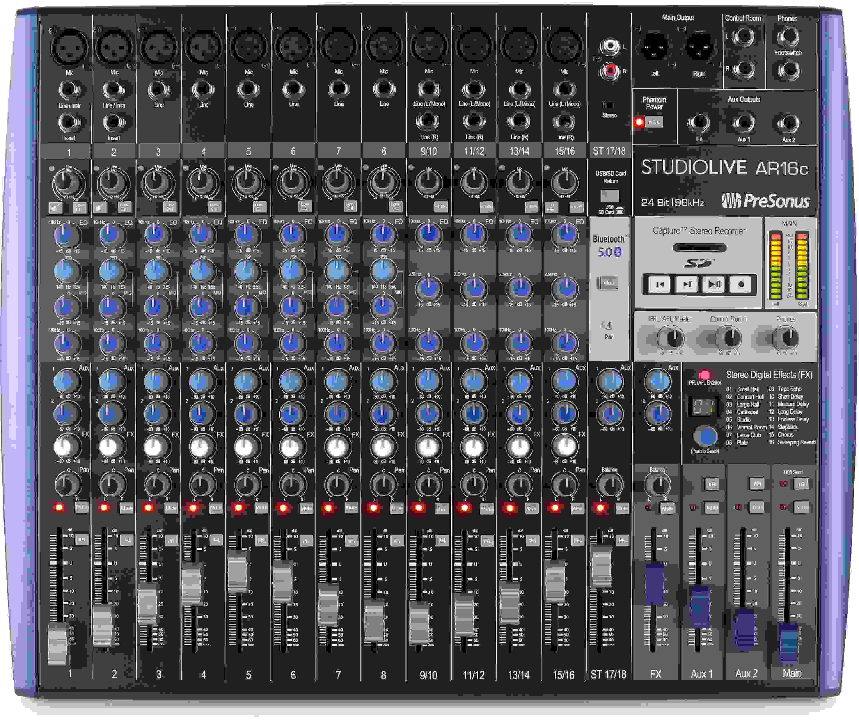 PreSonus StudioLive AR16c Mixer and Audio Interface with Effects ...