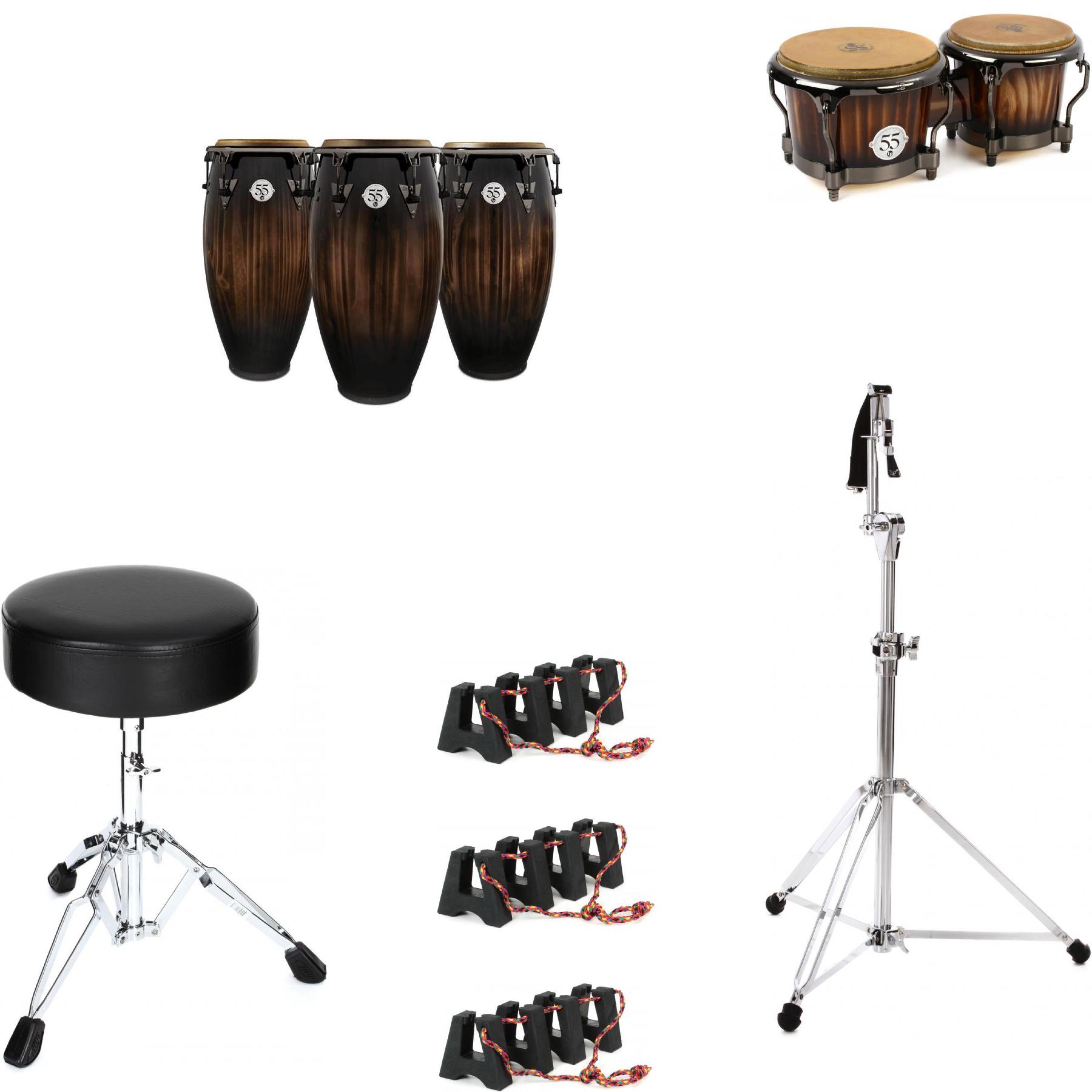 Latin Percussion 55th Anniversary Conga Bundle - Candy Black Burst ...