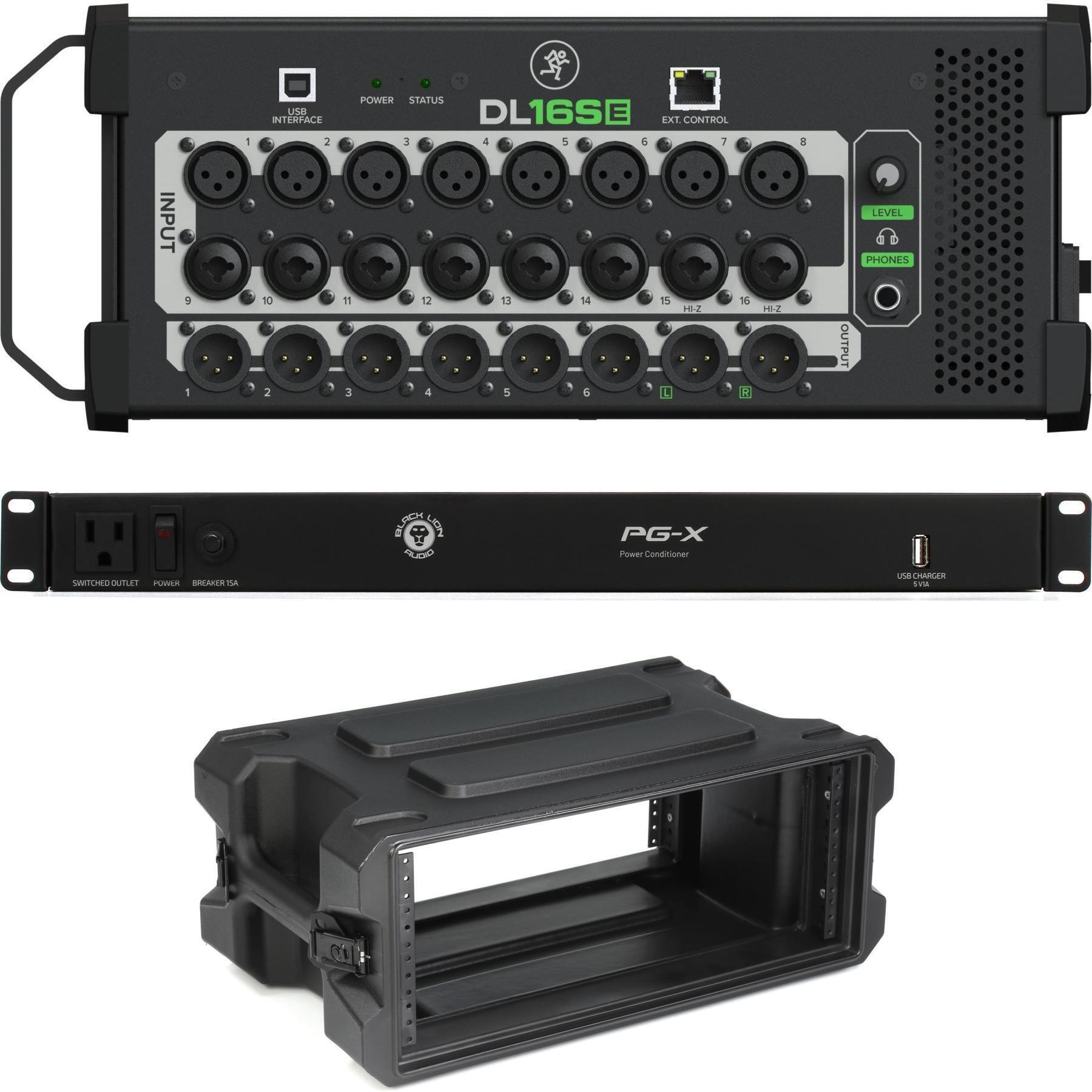 Mackie DL16SE 16-channel Rackmount Digital Mixer Rack Case Bundle ...