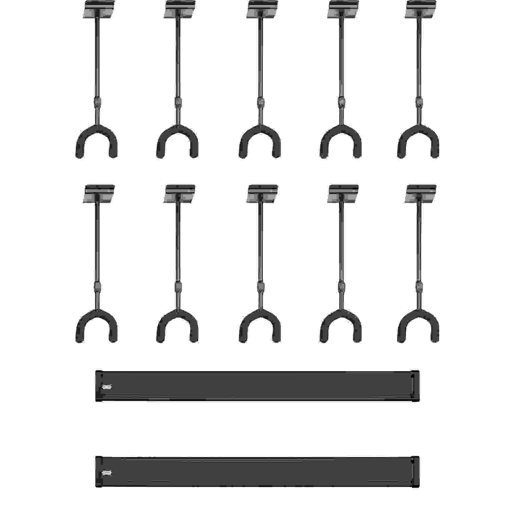 Levy's Adjustable Slatwall Guitar Hanger Yoke with Wall-mounted Track ...