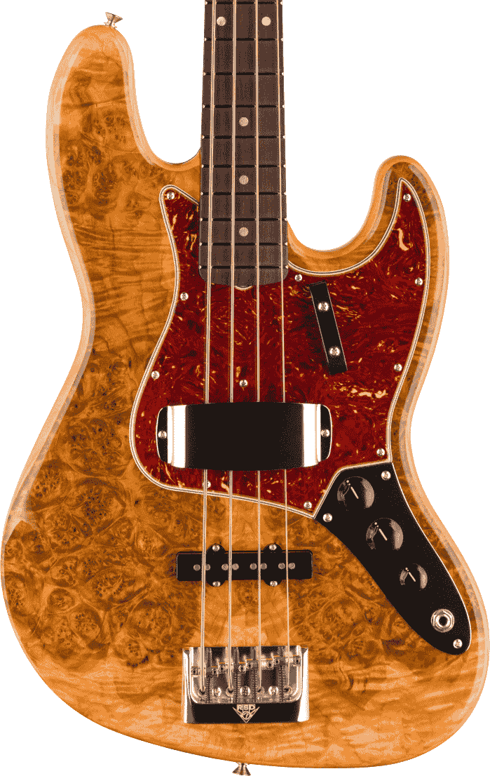 Fender Custom Shop Artisan Maple Burl Jazz Bass Natural Nitro Sweetwater