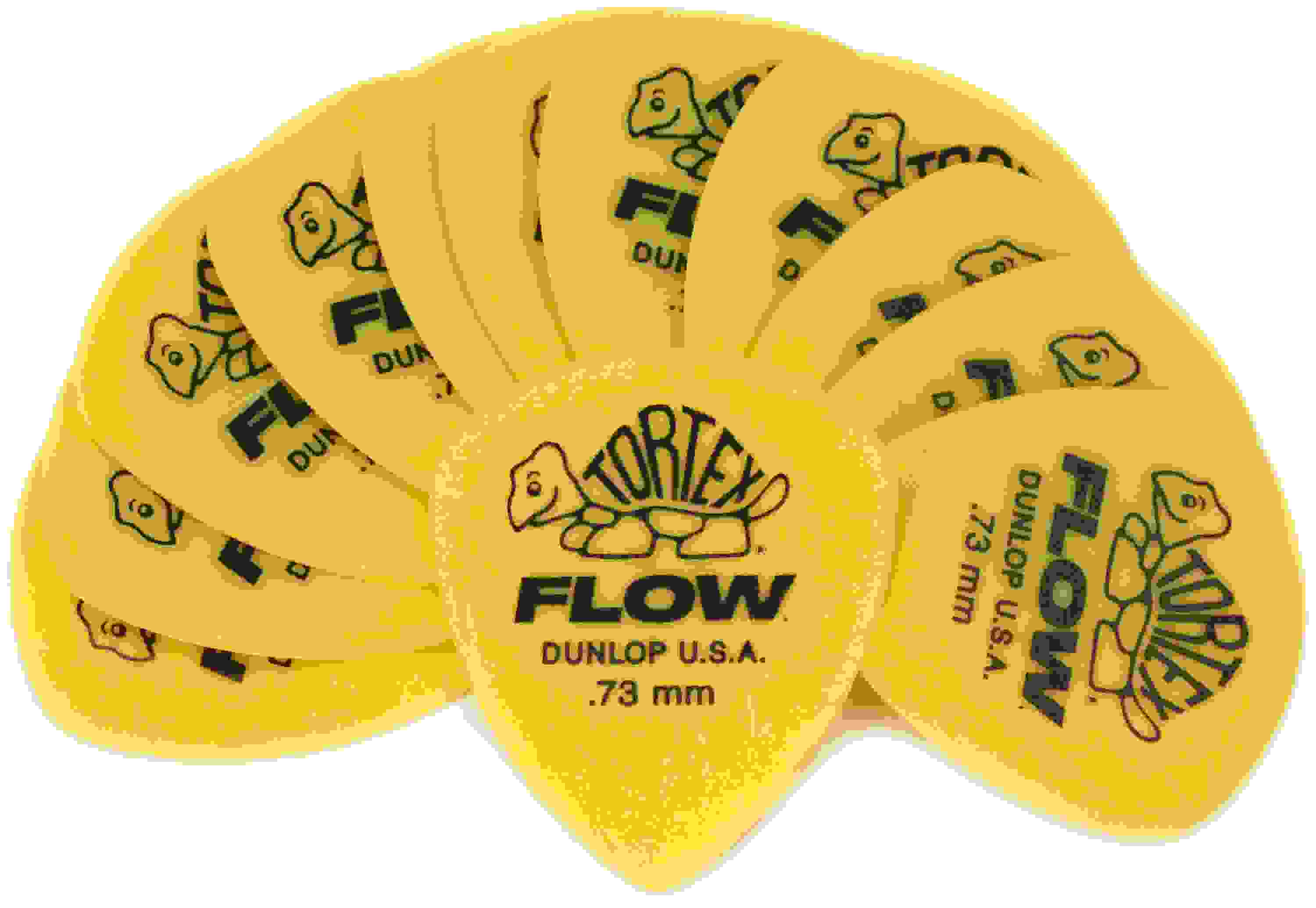 Dunlop Tortex Flow Guitar Picks - .73 mm Yellow (12-pack) | Sweetwater