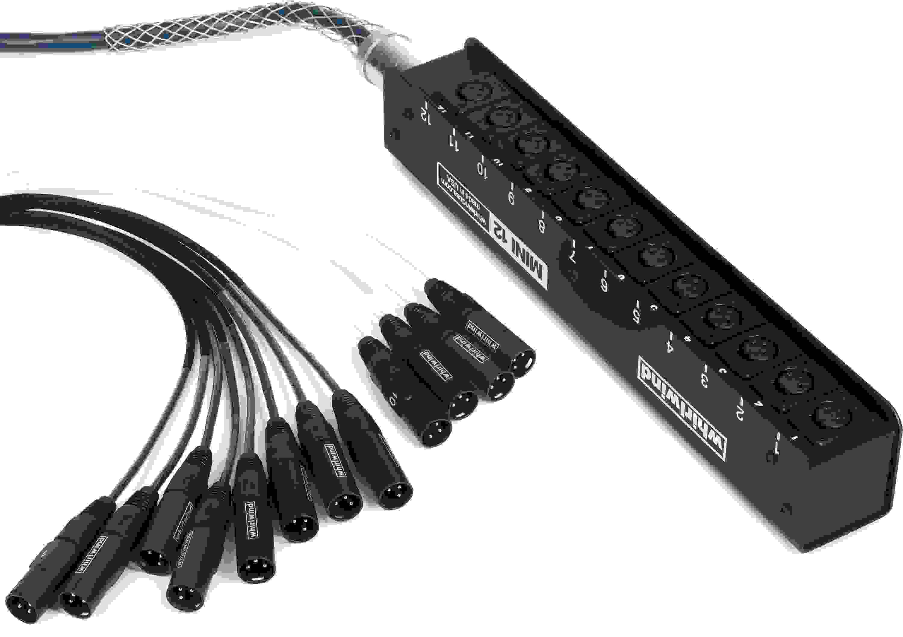 Whirlwind Mini 12 - 12-channel Low-profile Audio Drop Snake - 25 foot ...