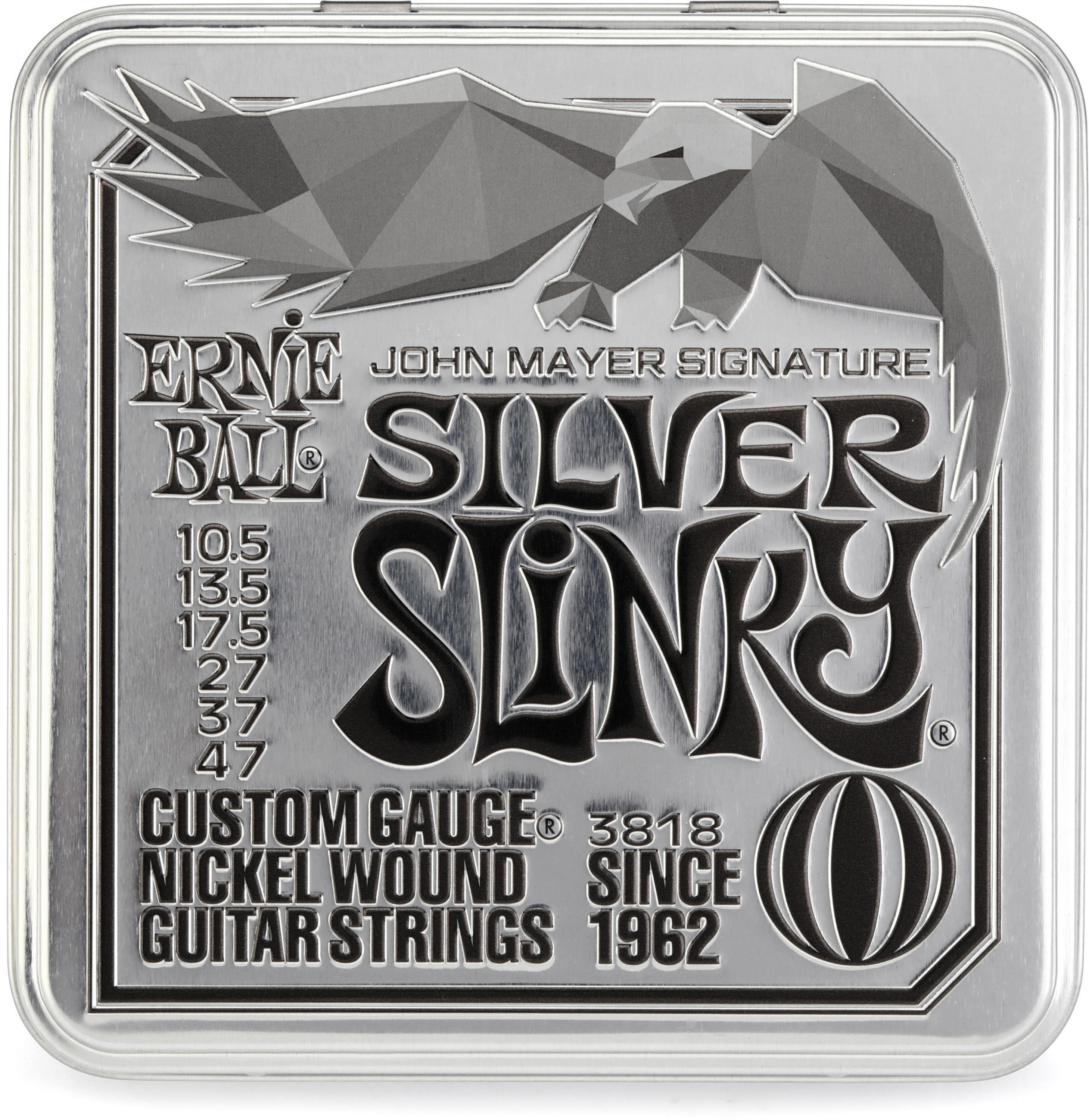 Ernie Ball John Mayer Signature Silver Slinky Electric Guitar Strings ...