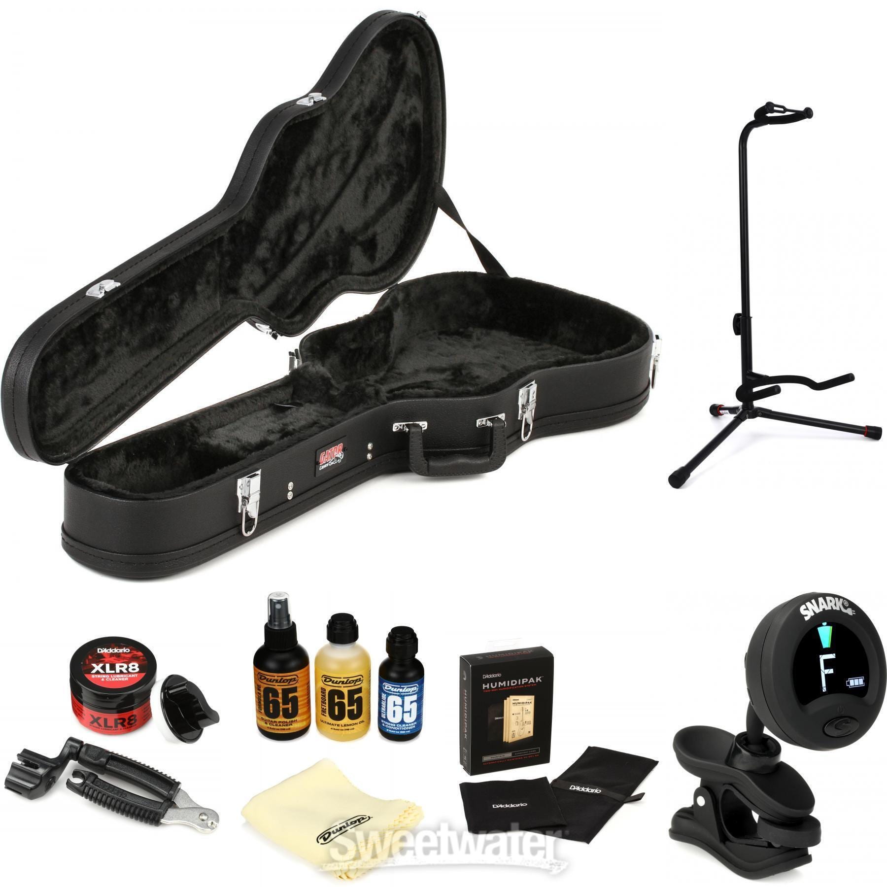 Gator Economy Wood Case Essential Care Bundle - 3/4-size Acoustic ...