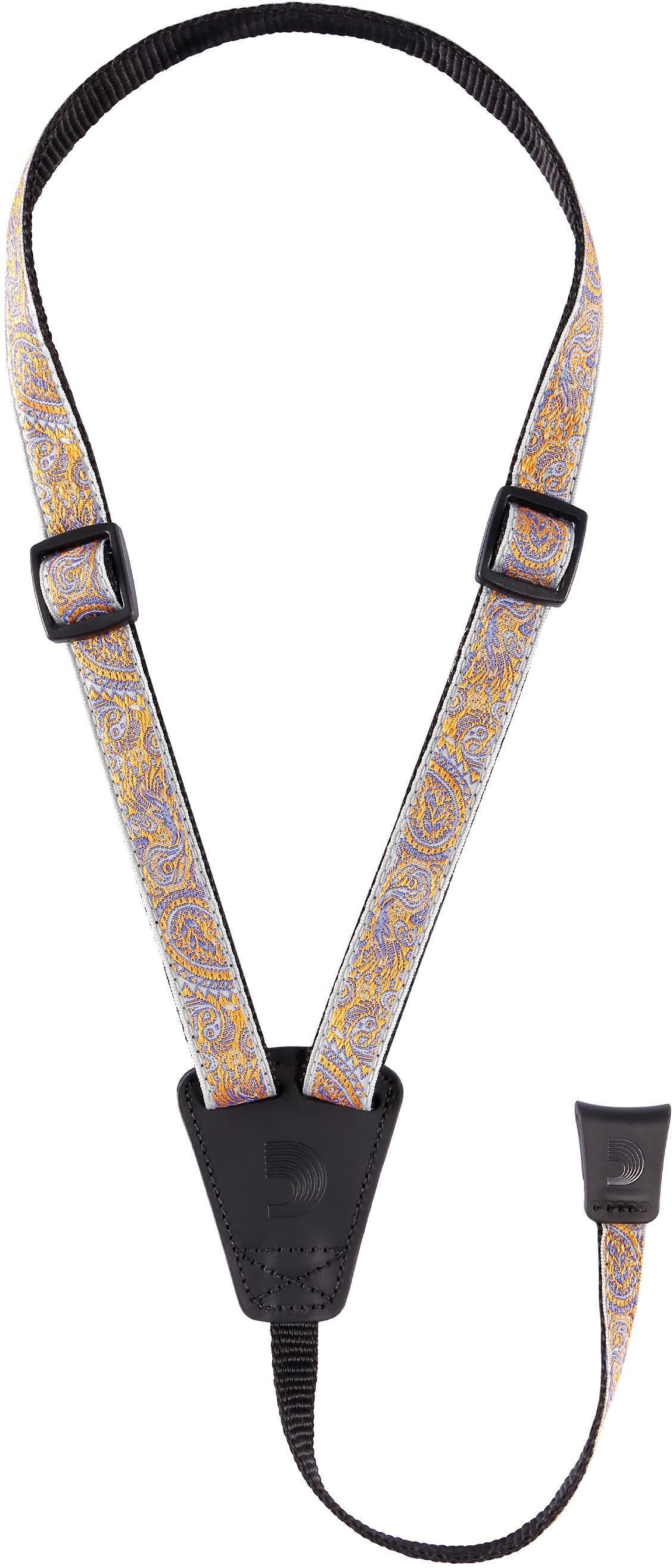 D'Addario Cradle Ukulele Strap - Paisley Gray/Orange | Sweetwater