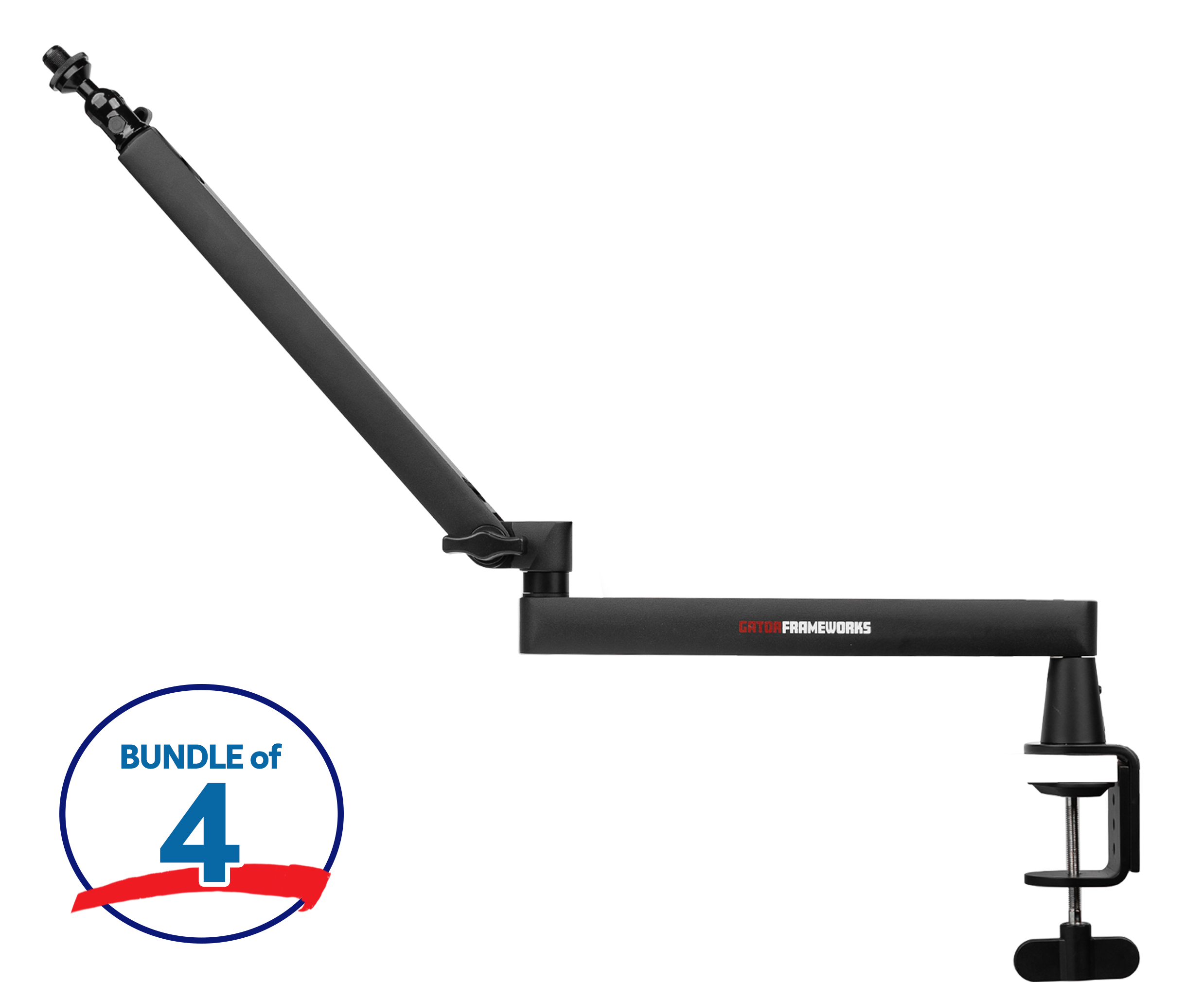 Gator Low-profile Broadcast Desk Boom Arm (4 Pack) | Sweetwater