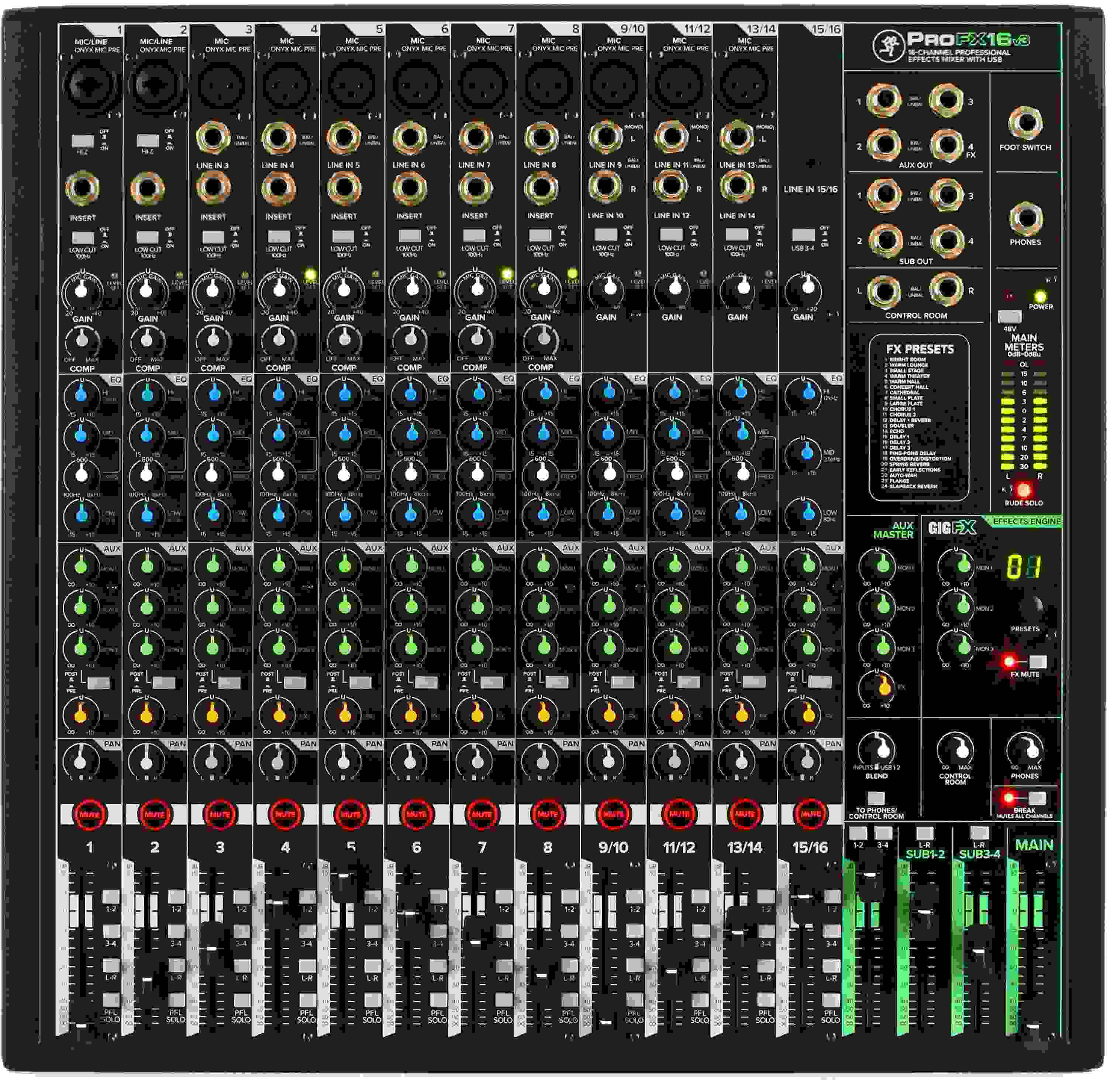 Mackie ProFX16v3 16-channel Mixer with USB and Effects | Sweetwater