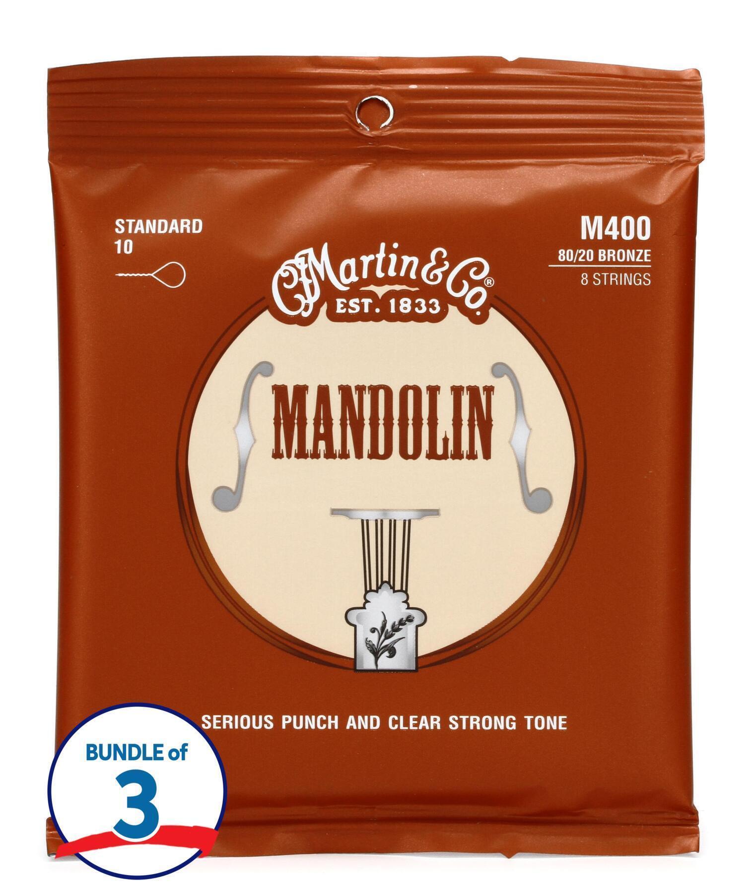 Martin M400 80/20 Bronze Mandolin Strings (3-Pack) - .010-.034 Standard ...