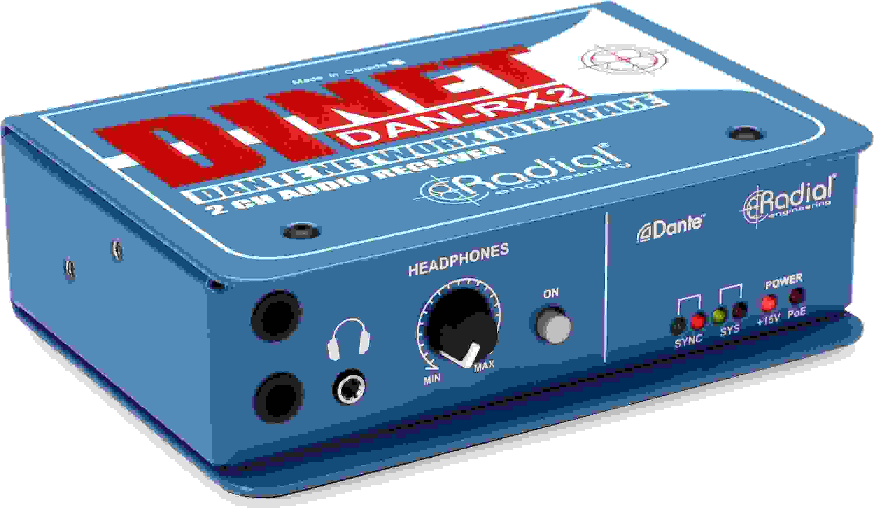 Radial DiNET DAN-RX2 2-channel Dante Network Receiver | Sweetwater