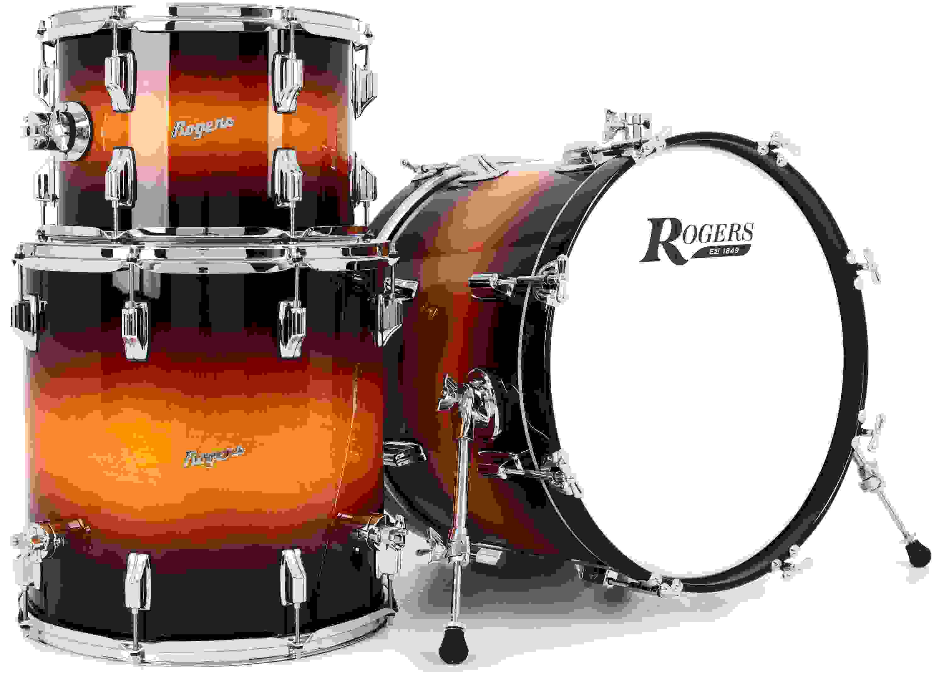Rogers Drums PowerTone 3-piece Shell Pack - Sunburst Lacquer | Sweetwater