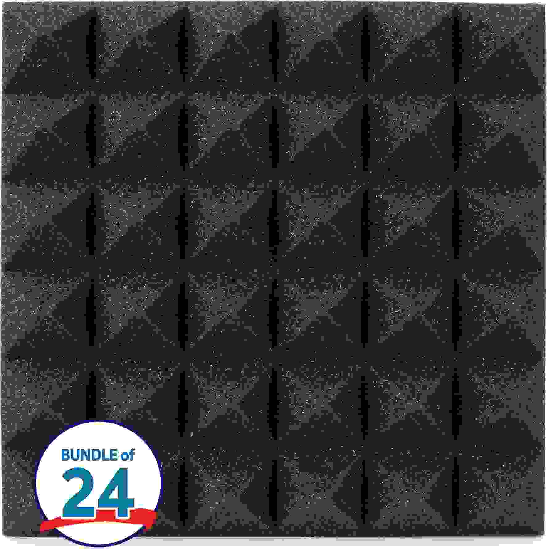 Gator Acoustic Pyramid Panels - 1x1 foot 24-pack - Charcoal | Sweetwater
