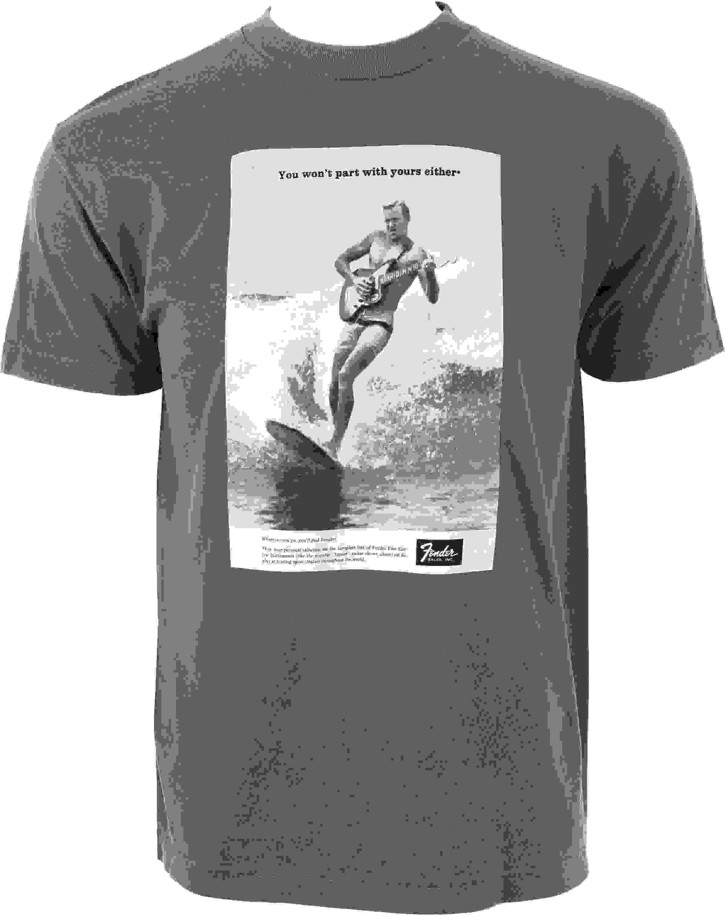 Fender Vintage Ad Surfer T-shirt - Ocean, Large | Sweetwater