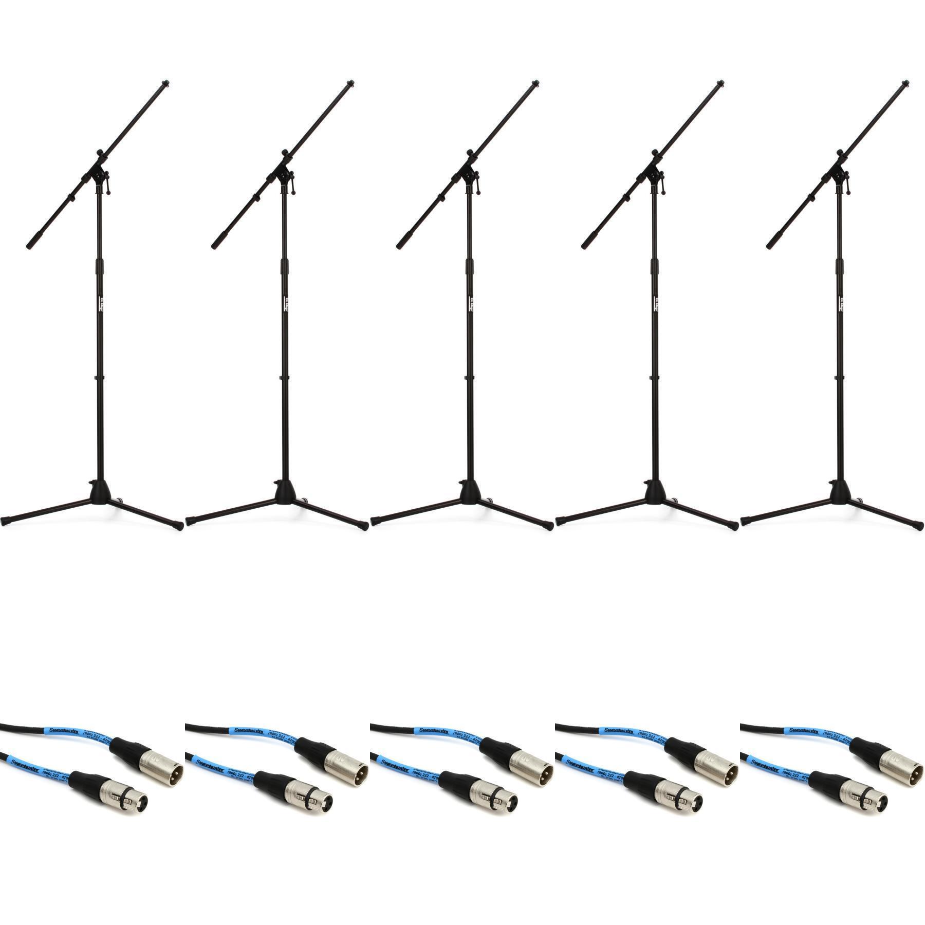 On-Stage MS7701B Euro Boom Microphone Stand 5-pack Bundle with 5 Mic ...