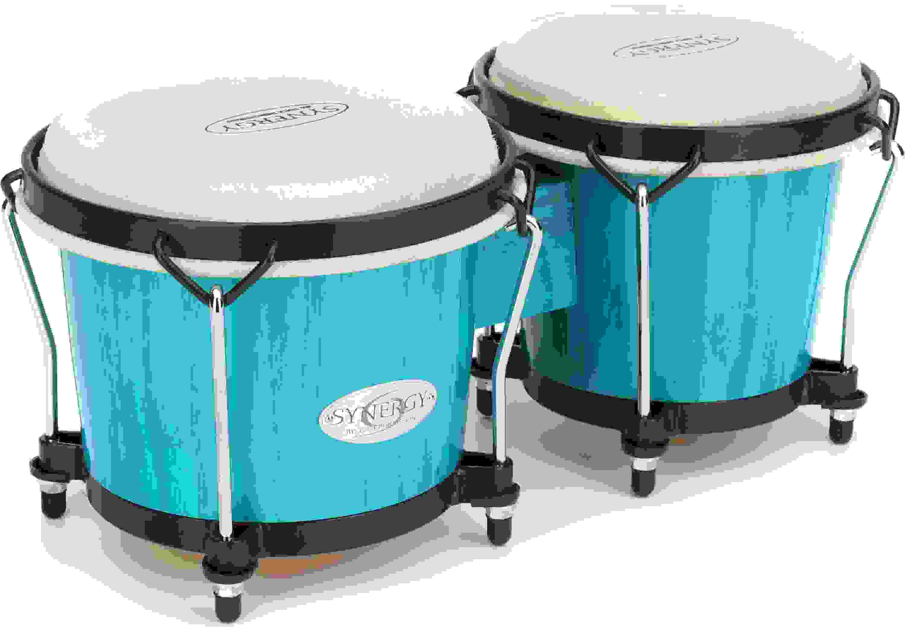 Toca Percussion Synergy Wood Bongos - Bahama Blue | Sweetwater