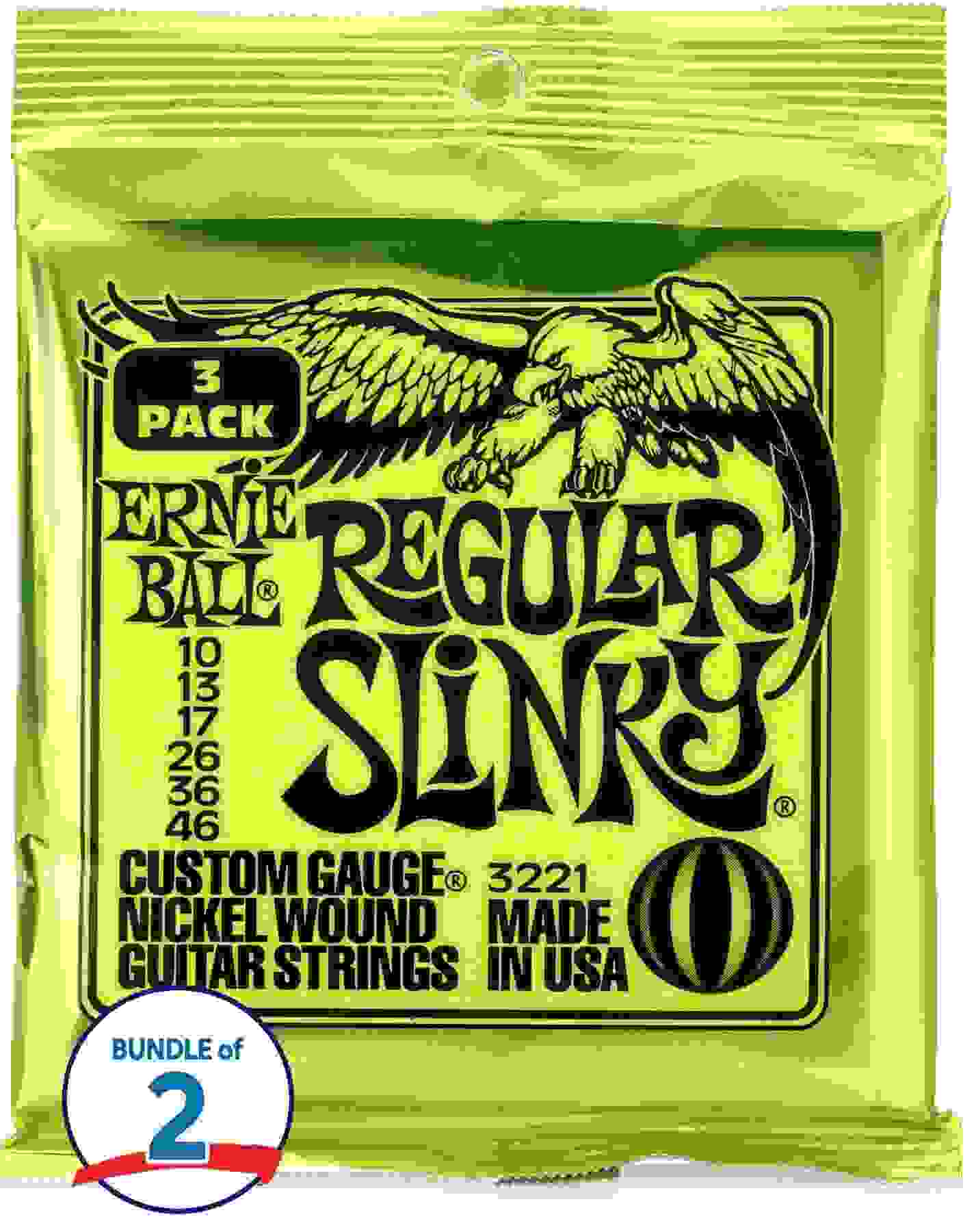 Ernie Ball 3221 Regular Slinky Nickel Wound Electric Guitar Strings ...
