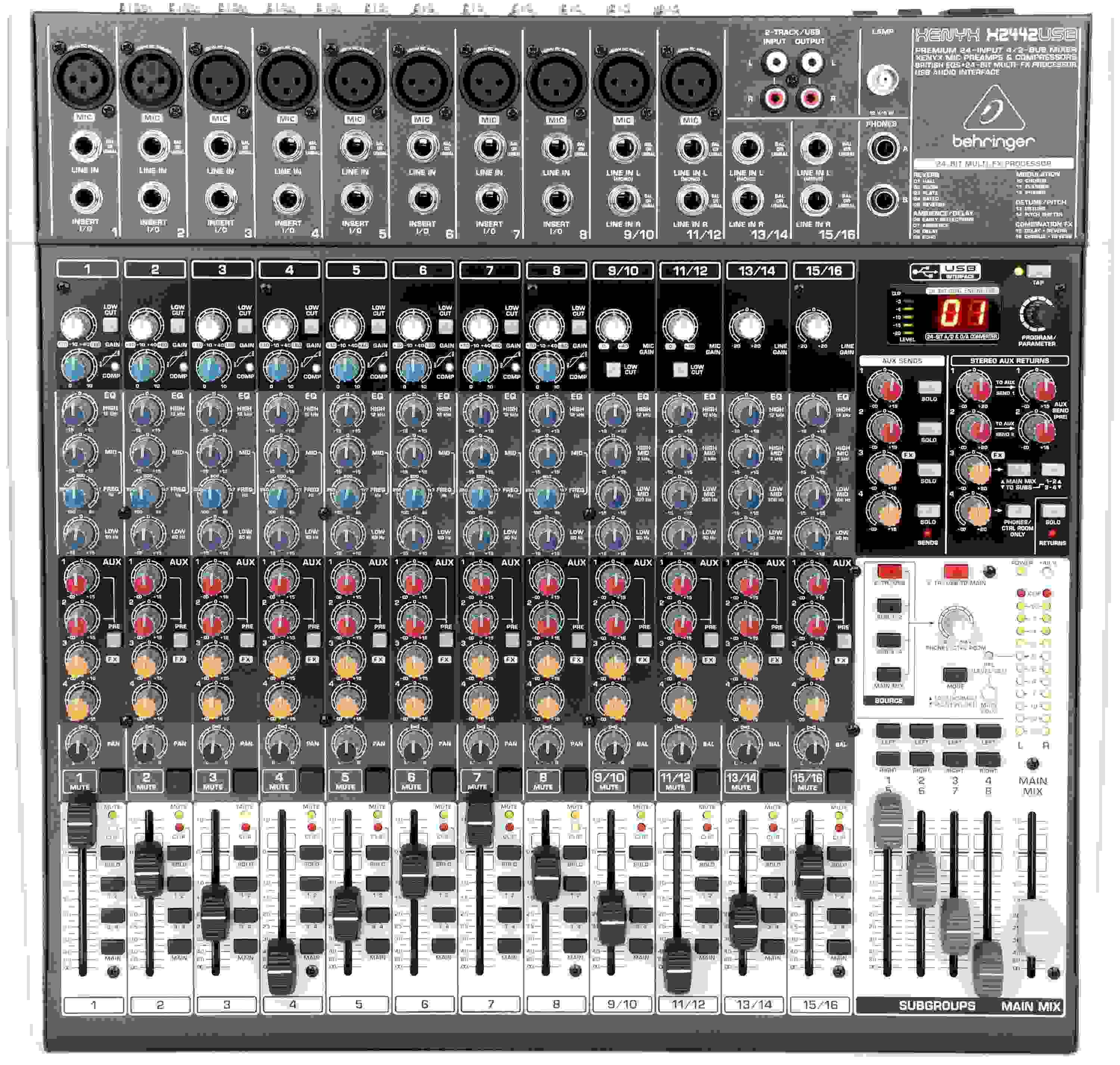 Behringer Xenyx X2442USB Mixer with USB and Effects | Sweetwater