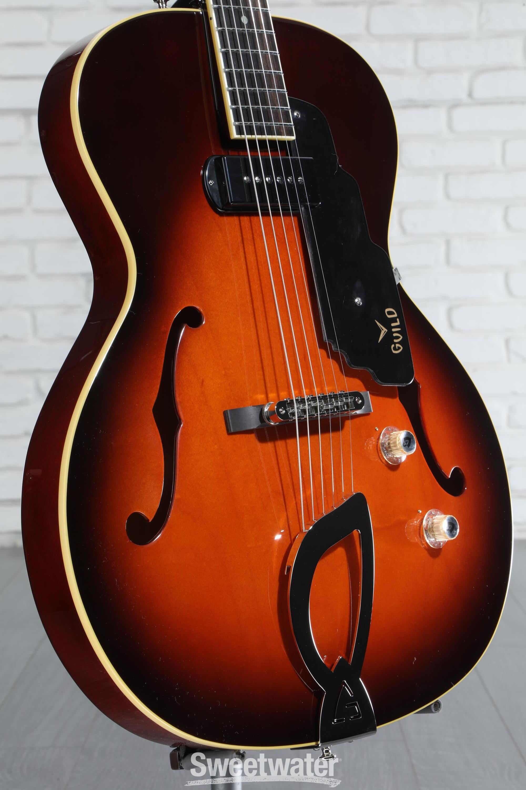 Guild T-50 Slim Hollowbody Electric Guitar - Vintage Sunburst | Sweetwater