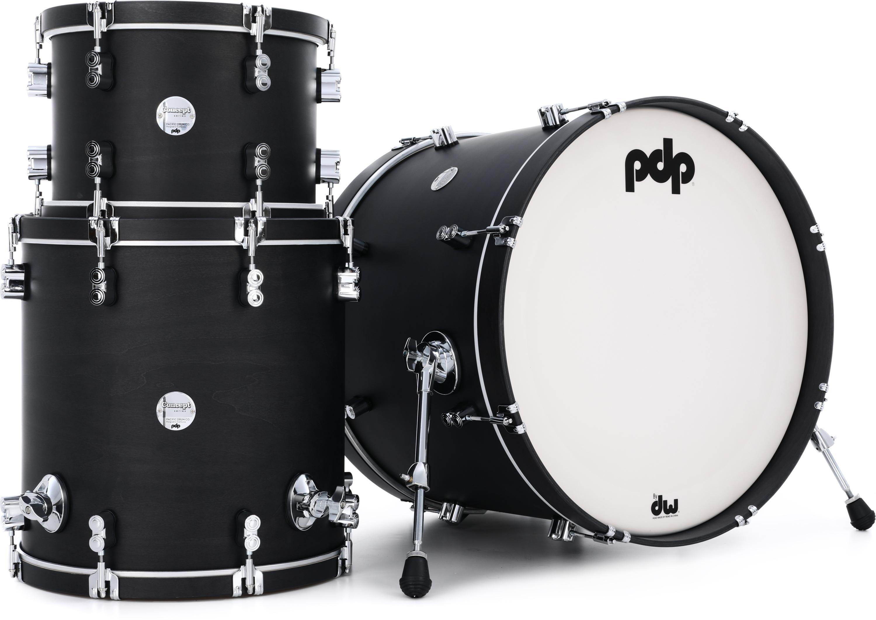 PDP Concept Maple Classic 3-piece Shell Pack with 22 inch Kick - Ebony ...
