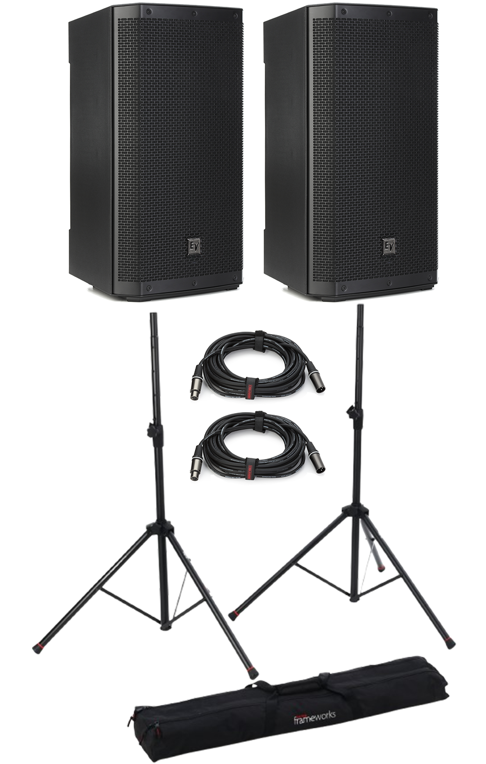 Electro-Voice ZLX-15P-G2 1000W 15-inch Powered Speakers with Stands and ...