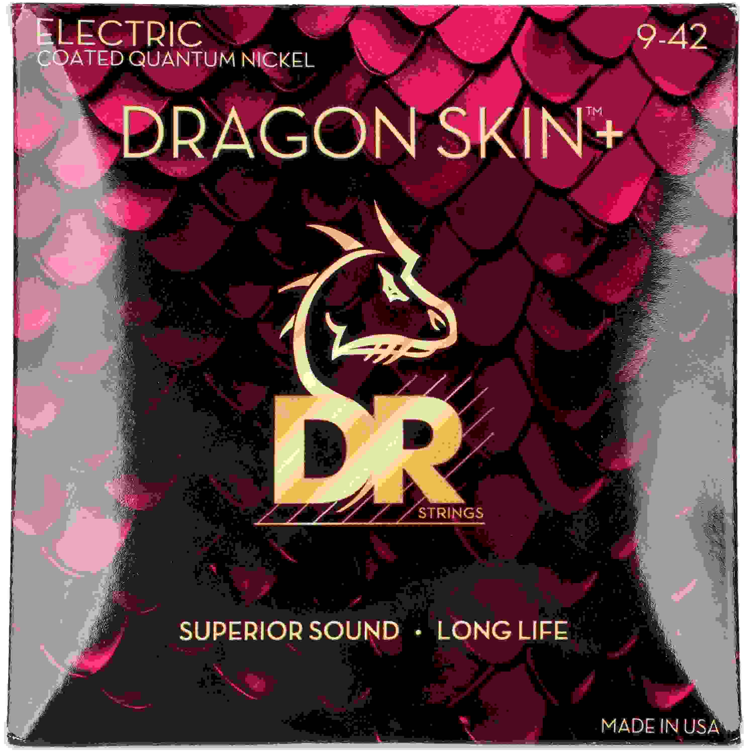 DR Strings Dragon Skin+ Quantum Nickel Coated Electric Guitar Strings - Light .009-.042 | Sweetwater