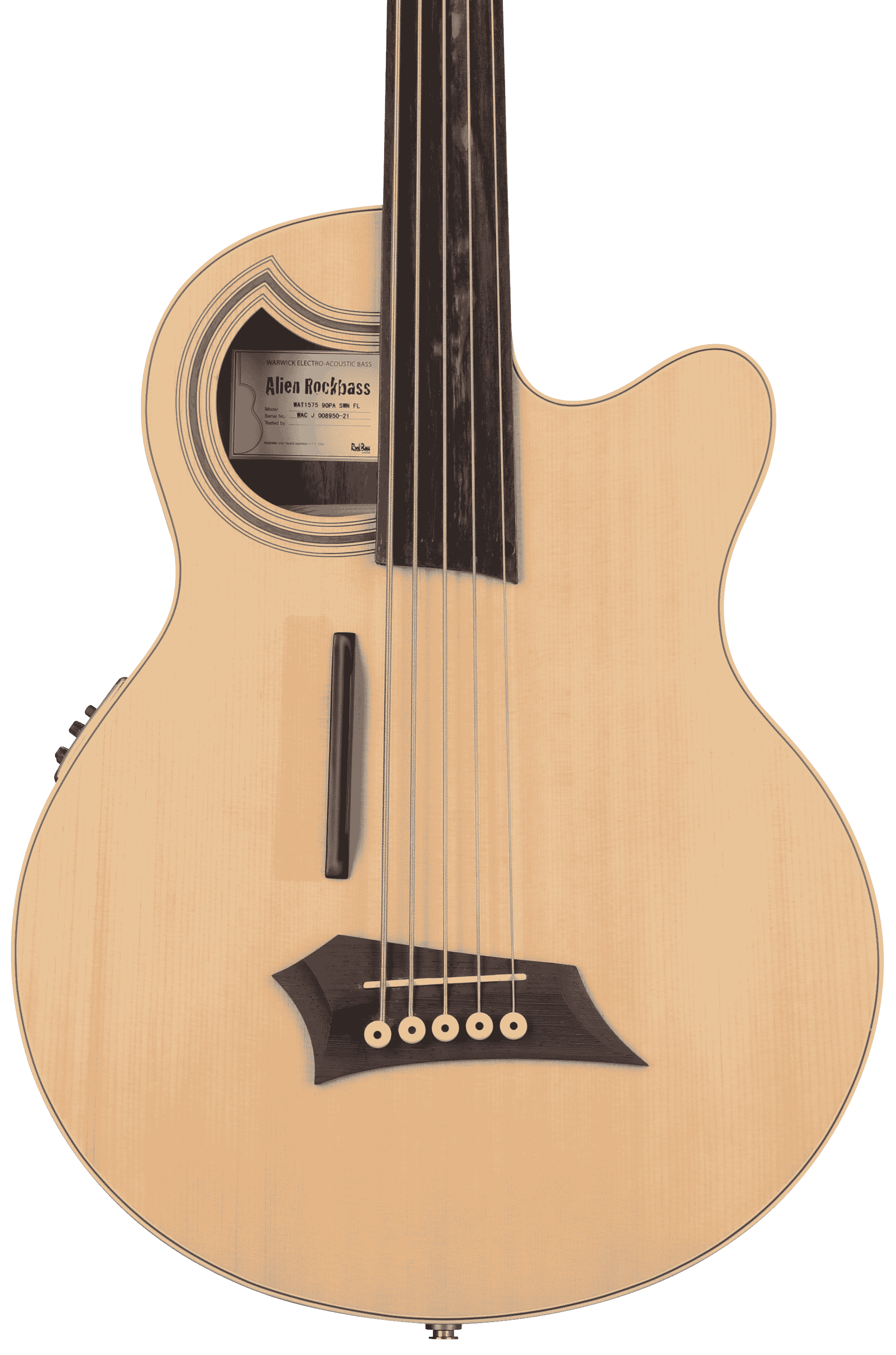 Warwick Rockbass Alien Deluxe Hybrid Thinline Fretless 5-string Bass ...