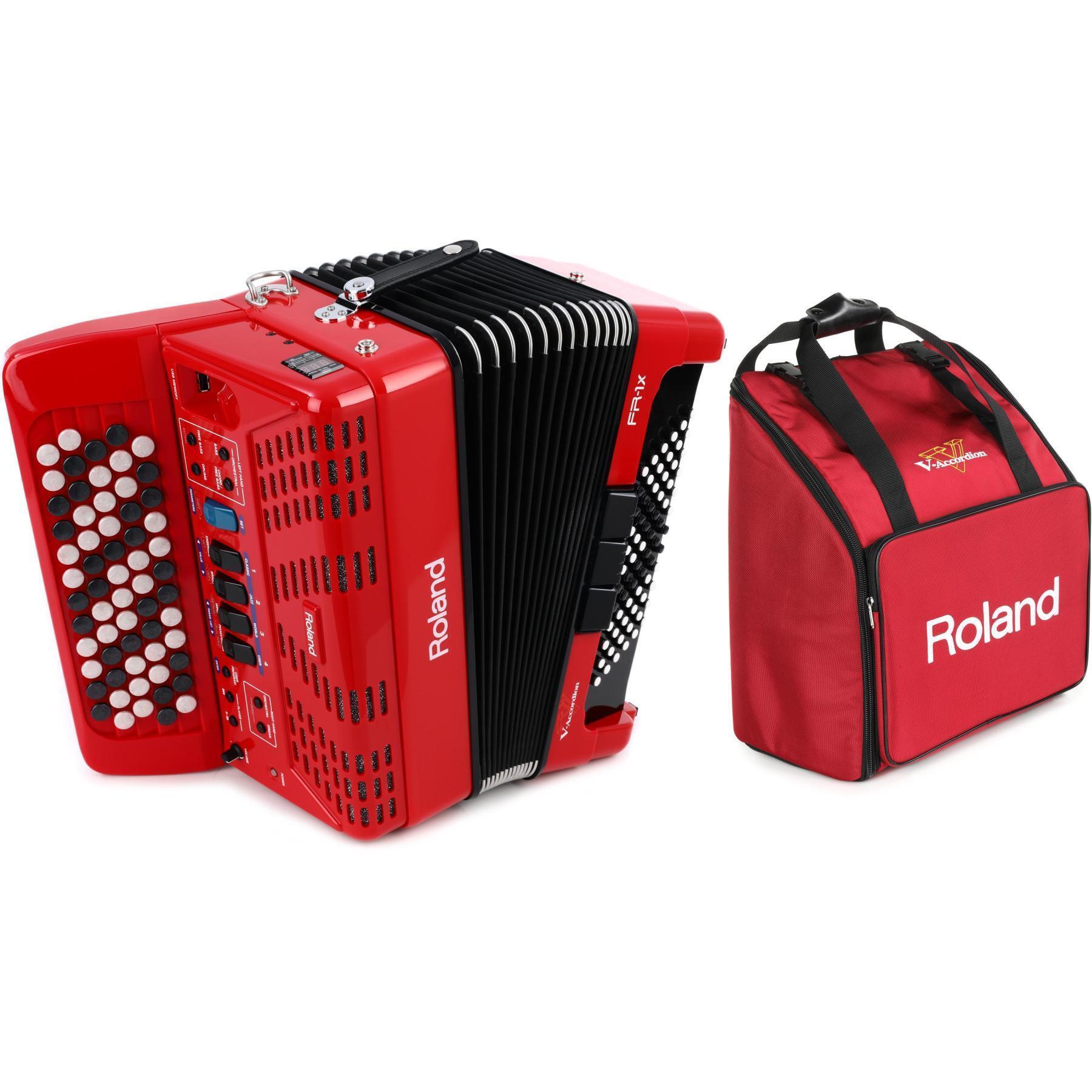 Roland FR-1xb Button-type V-Accordion with Gig Bag - Red | Sweetwater