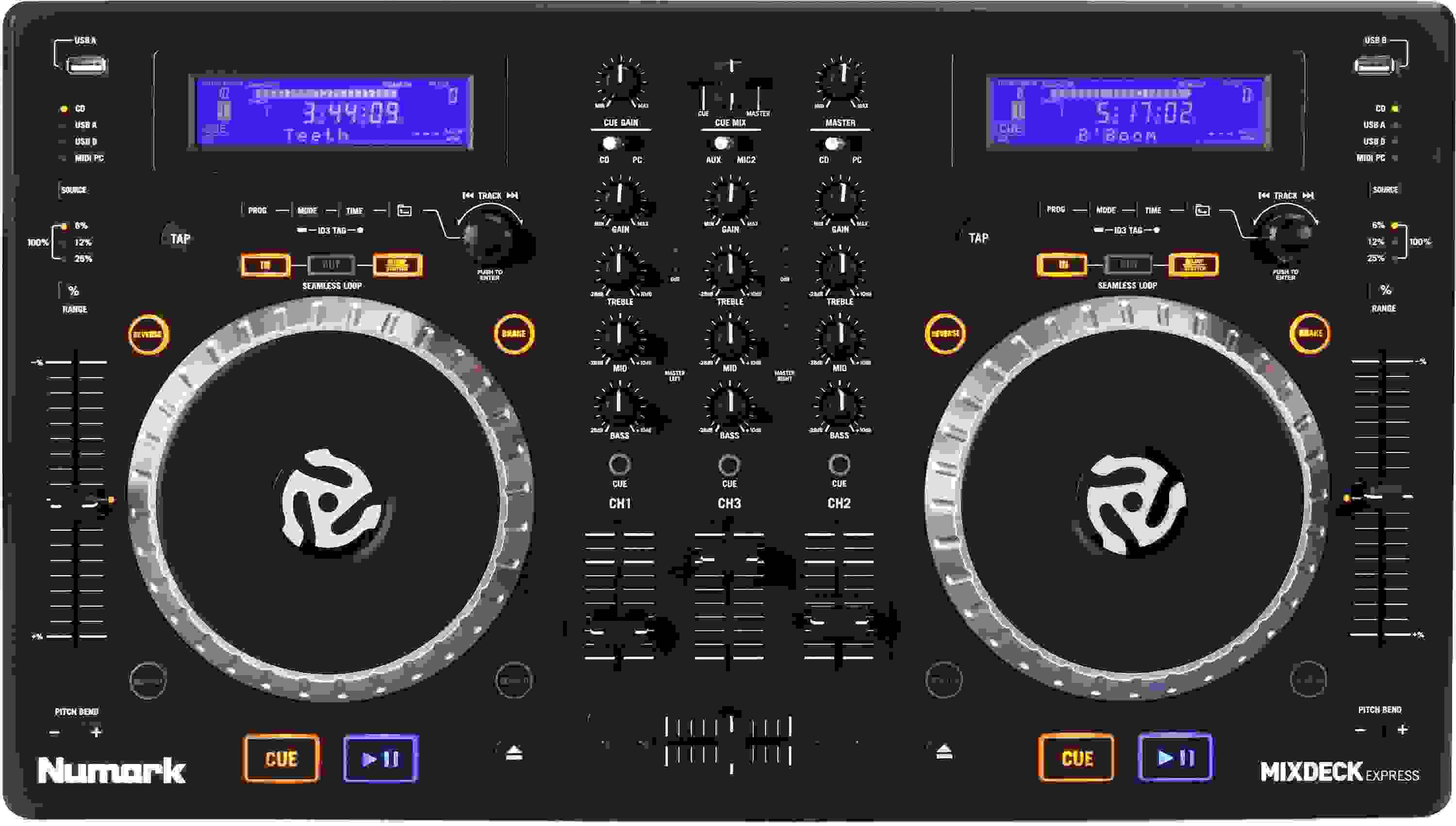Numark Mixdeck Express DJ Controller with Dual CD and USB Playback ...