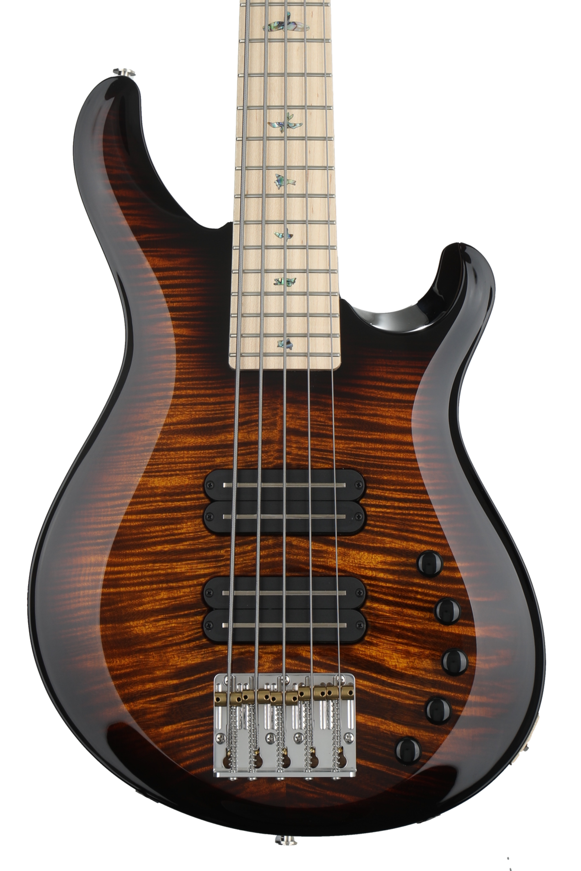PRS Grainger 5-String Bass Guitar - Black Gold Wrap Burst 10-Top with ...
