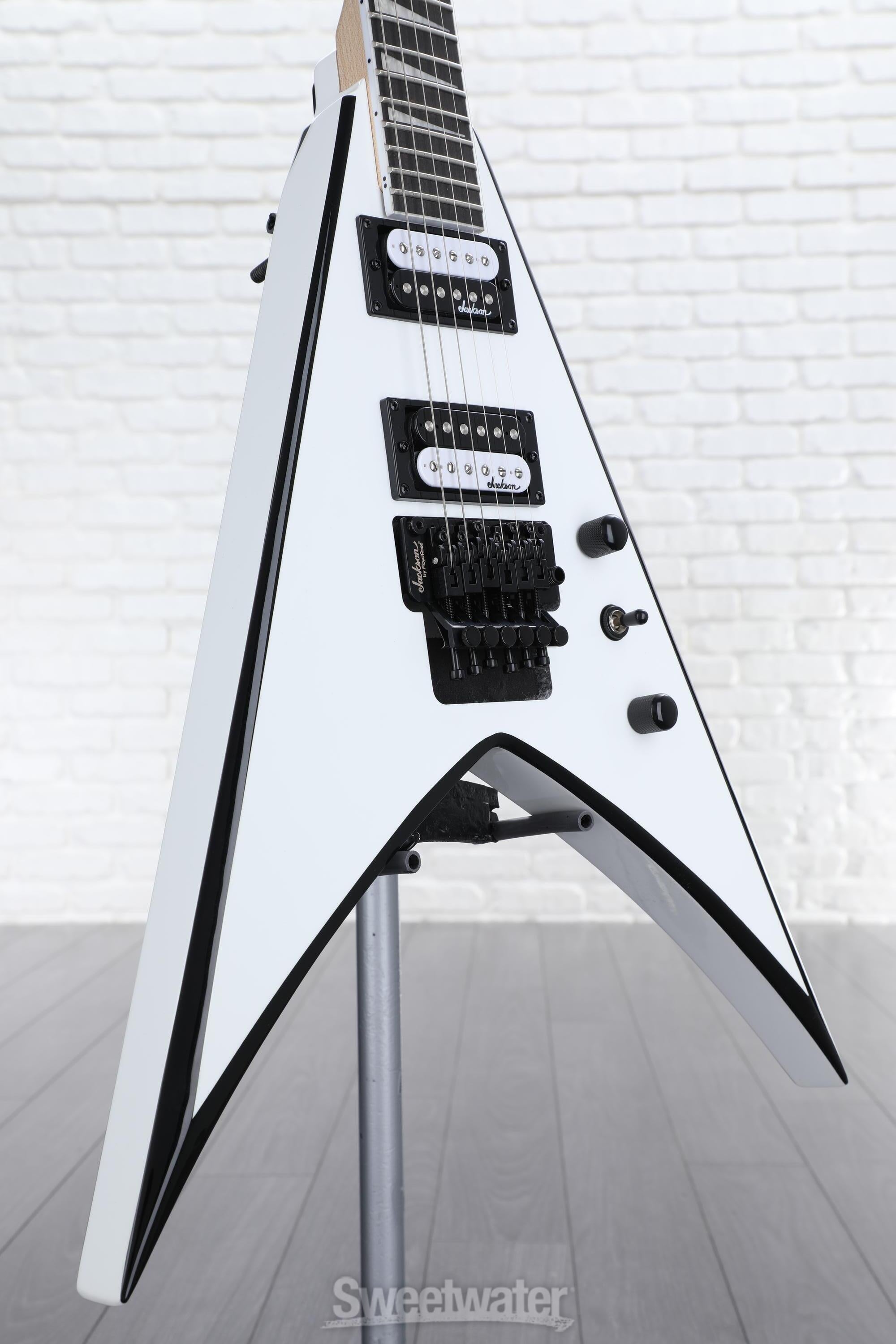 Jackson JS Series King V JS32 - White with Black Bevels | Sweetwater