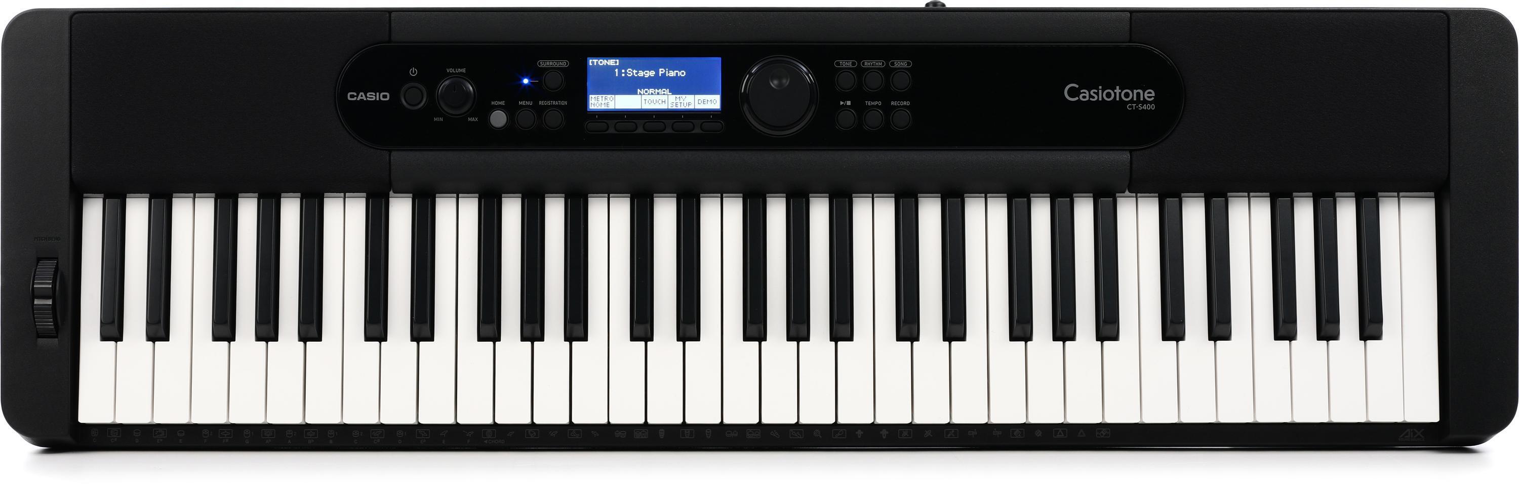 Casio CT-S400 61-key Ultra-Portable Arranger Keyboard - Black | Sweetwater