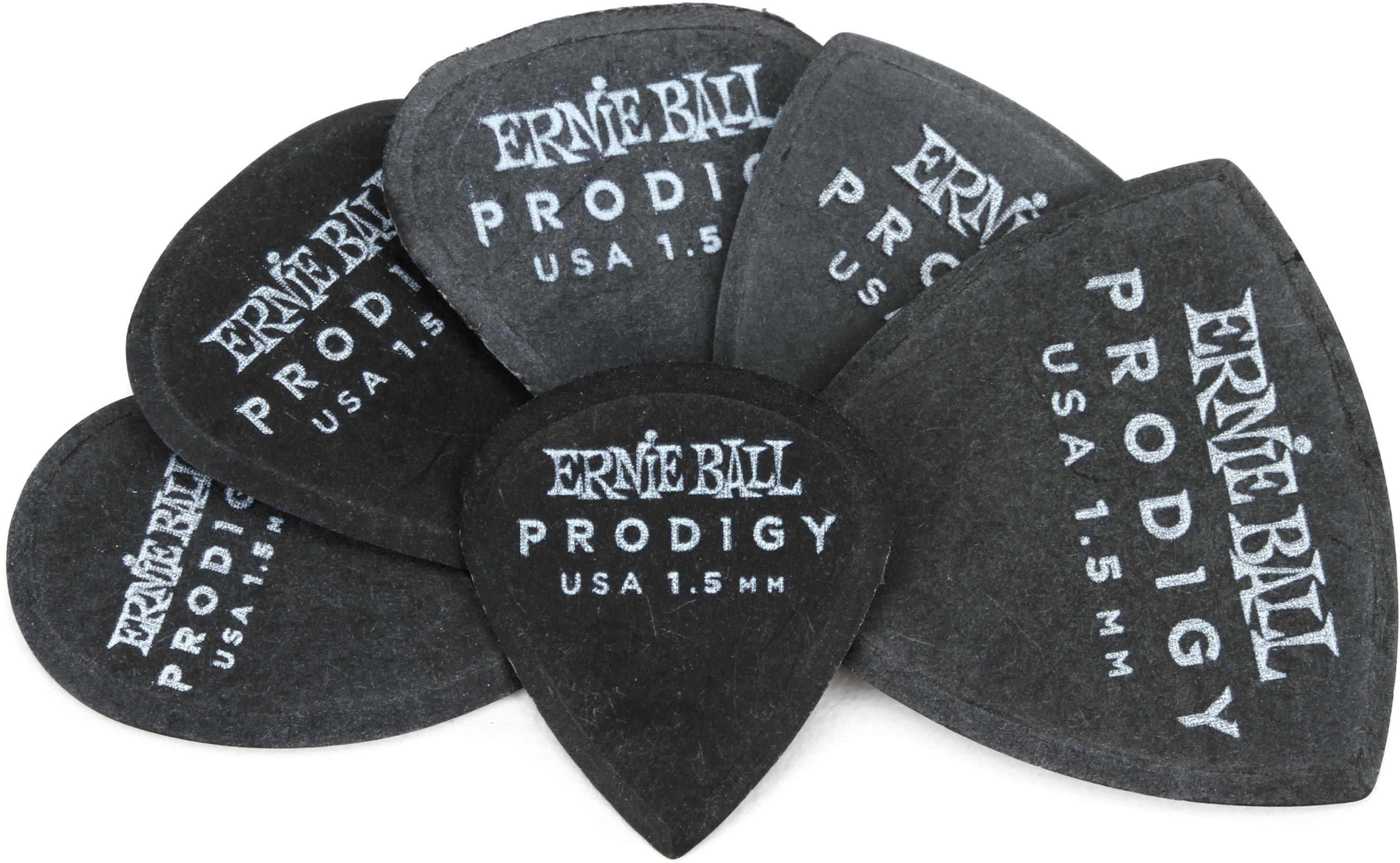 Ernie Ball Prodigy Guitar Picks 1.5mm Black Multipack 6-pack | Sweetwater