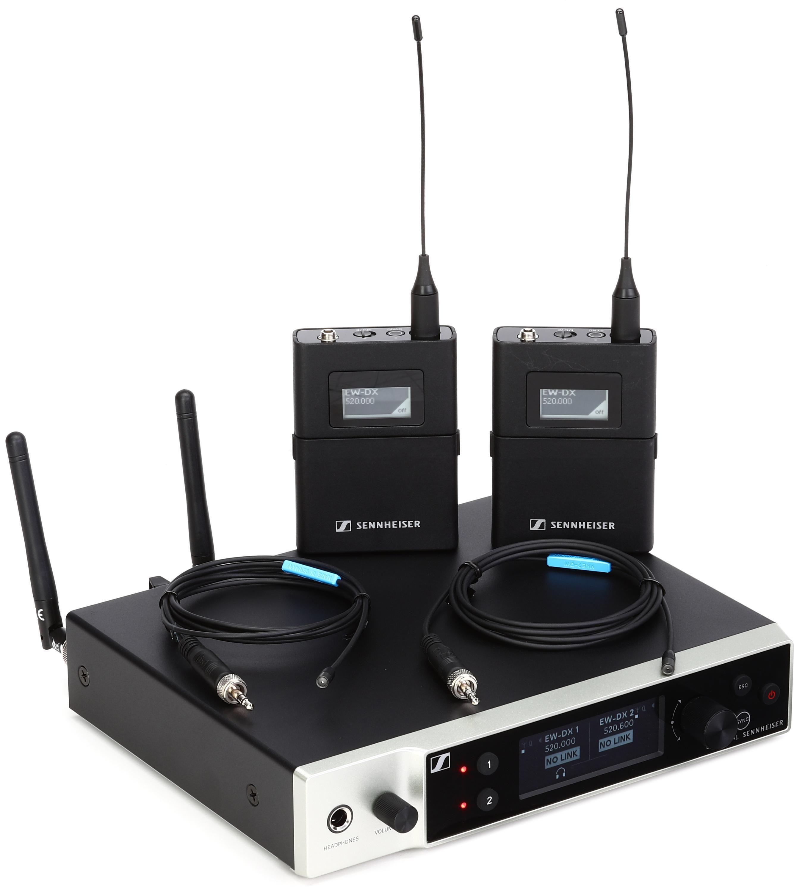 Sennheiser EW-DX MKE 2 Set Dual Lavalier Microphone System - R1-9 Band ...